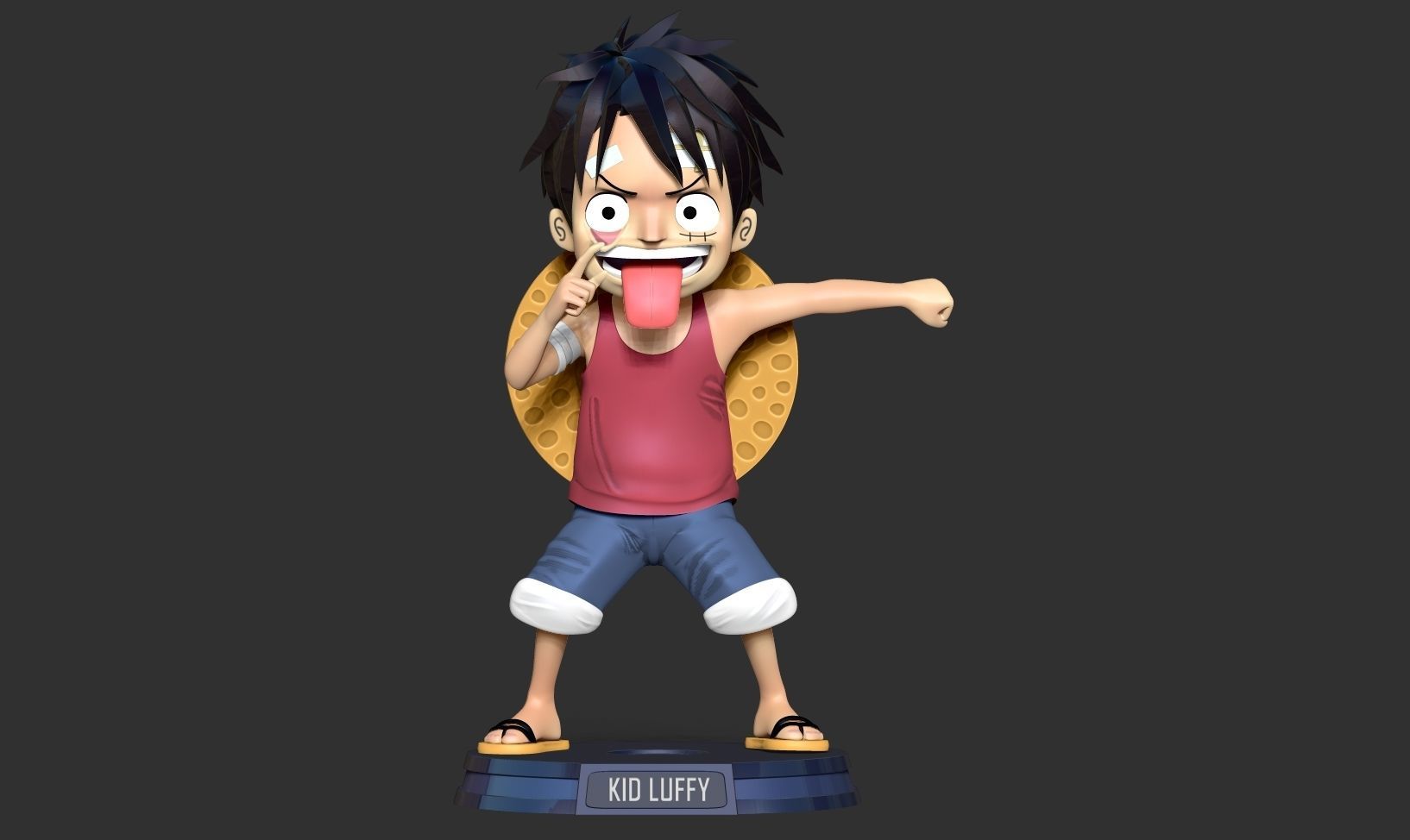 Kid Monkey Luffy 3D model 3D printable | CGTrader