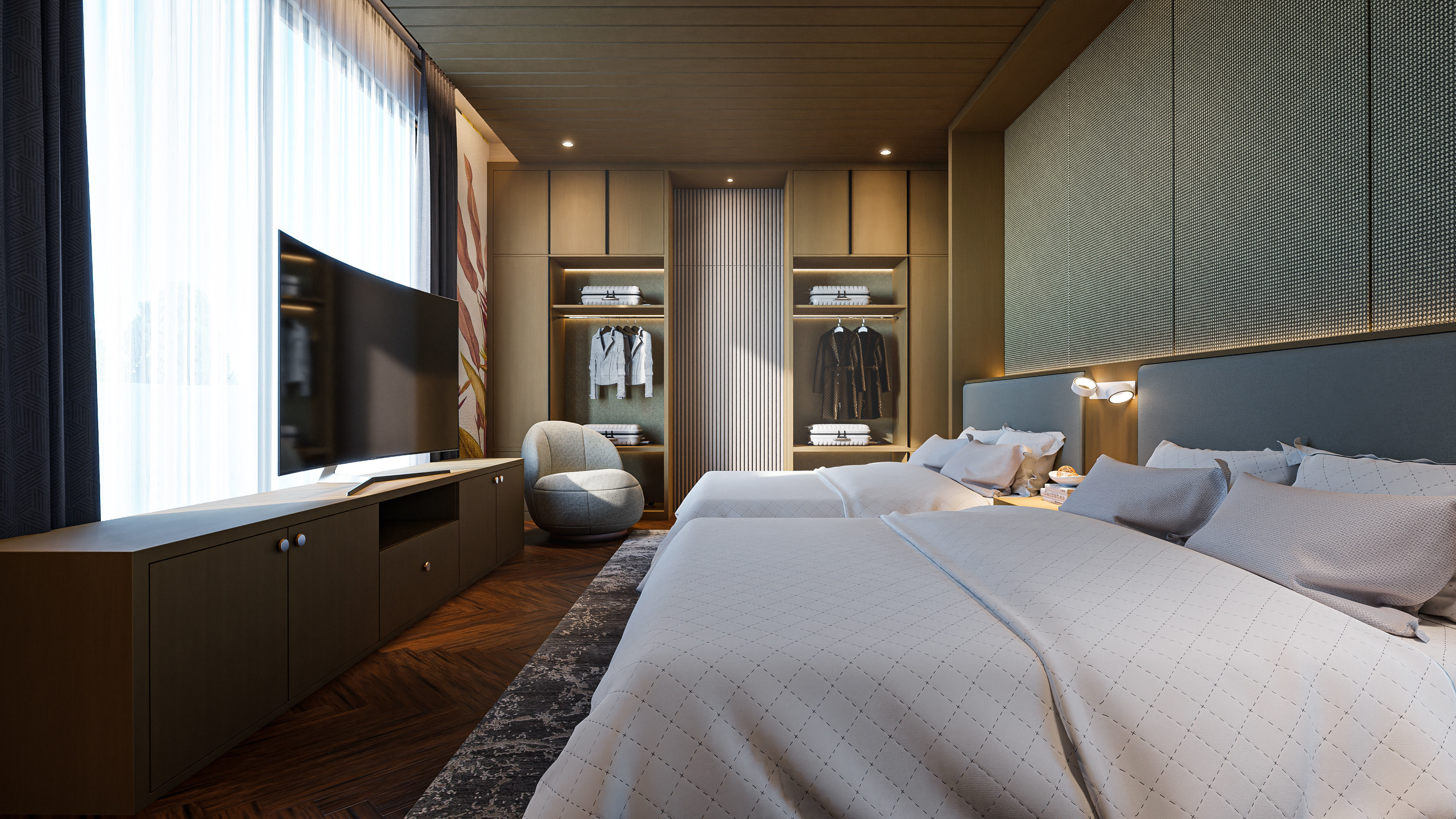 Hotel Suite Bedroom Blender - Fbx - Obj 3D model | CGTrader