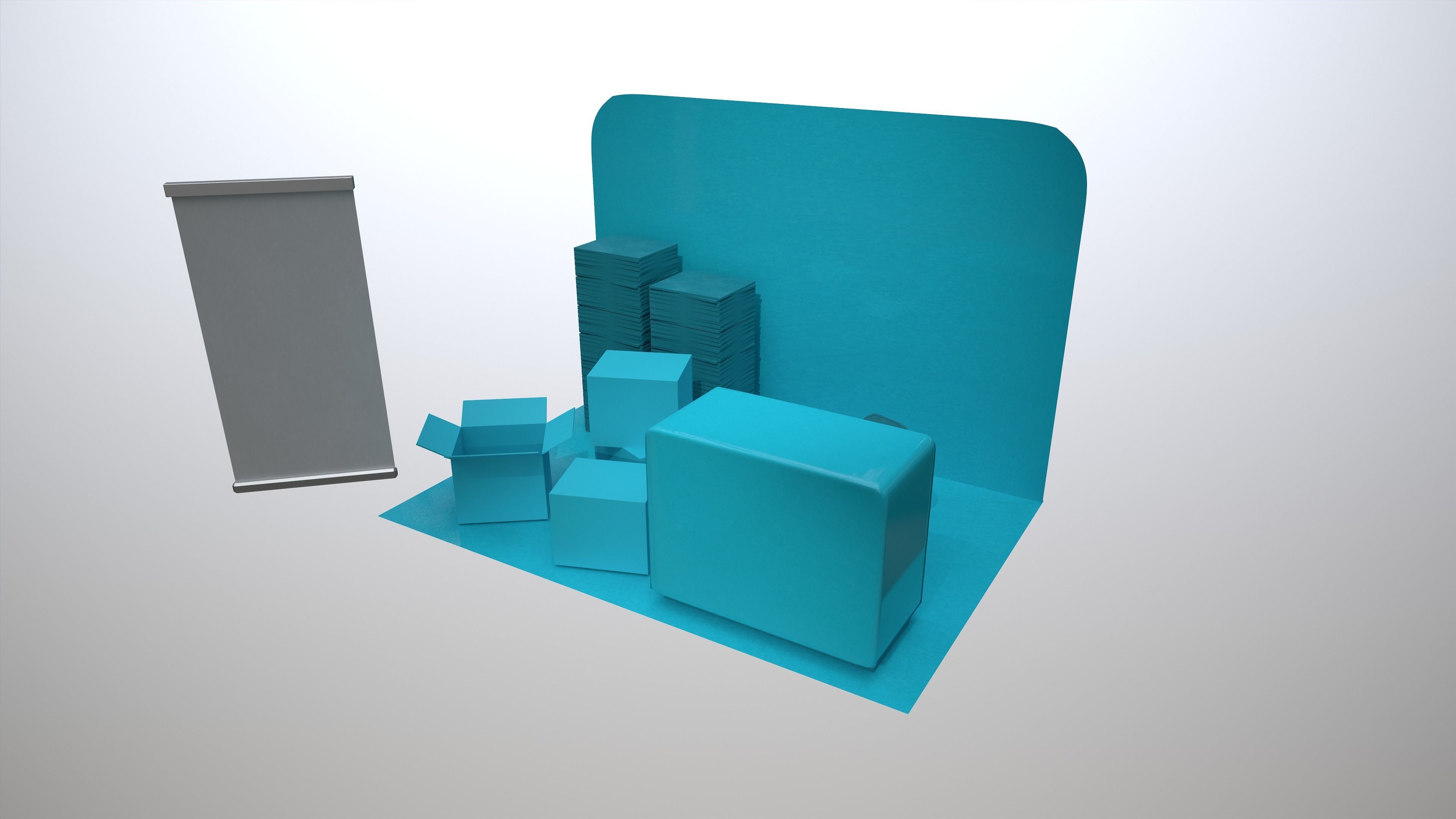 simple booth 3D model | CGTrader