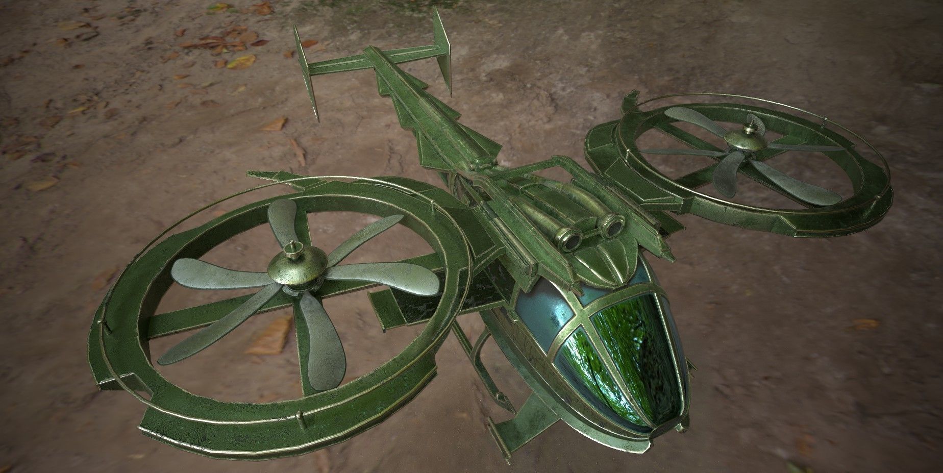 Helicopter twin rotorcraft 3D model | CGTrader