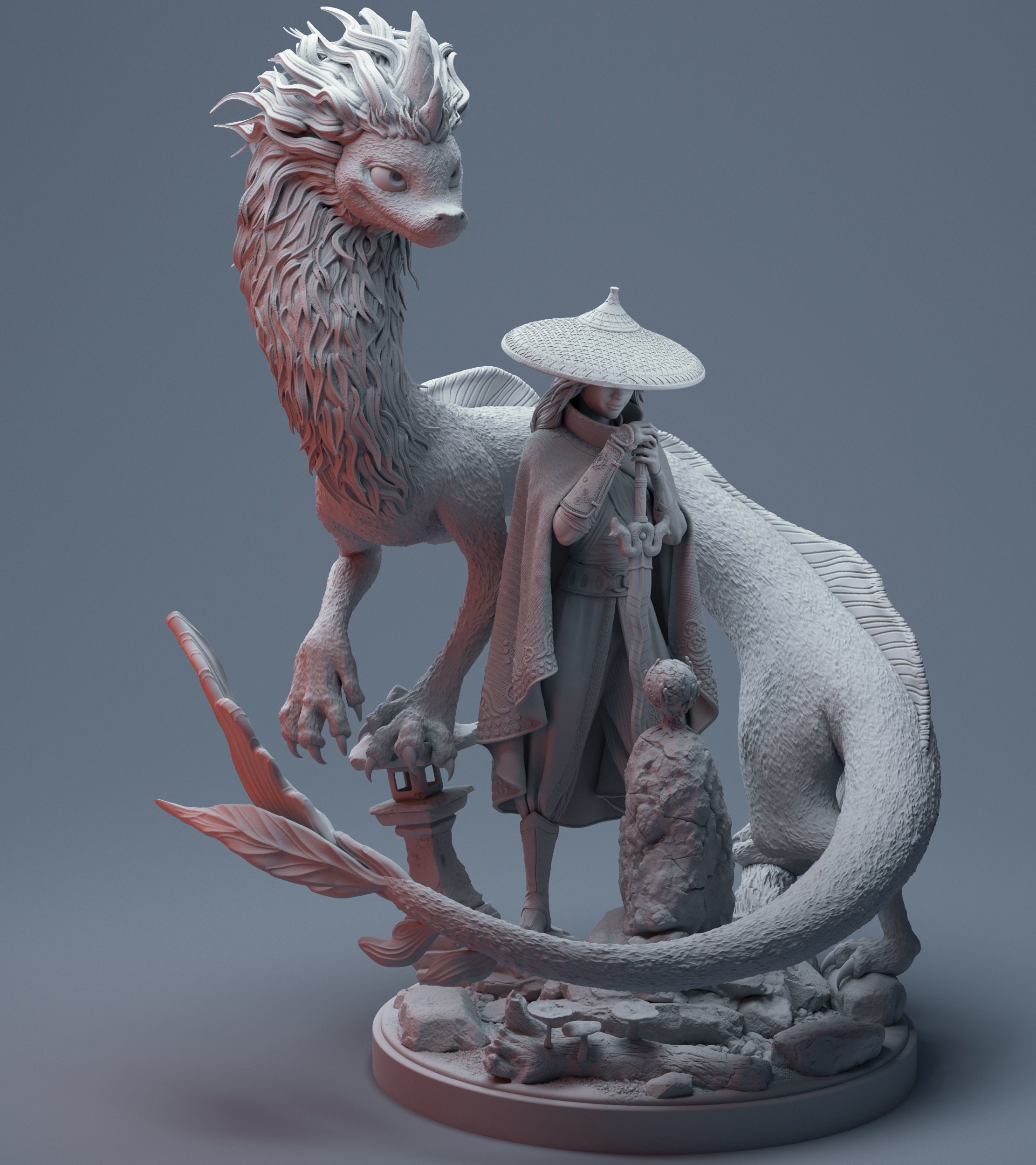 Raya and the last Draon - 3D Printable Statue 3D model 3D printable ...