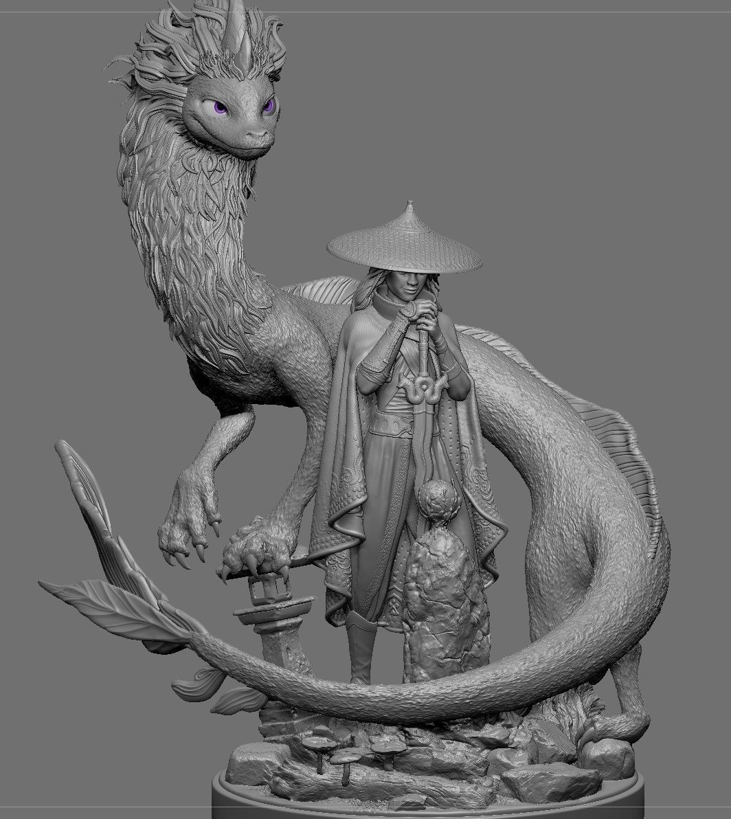 Raya and the last Draon - 3D Printable Statue 3D model 3D printable ...