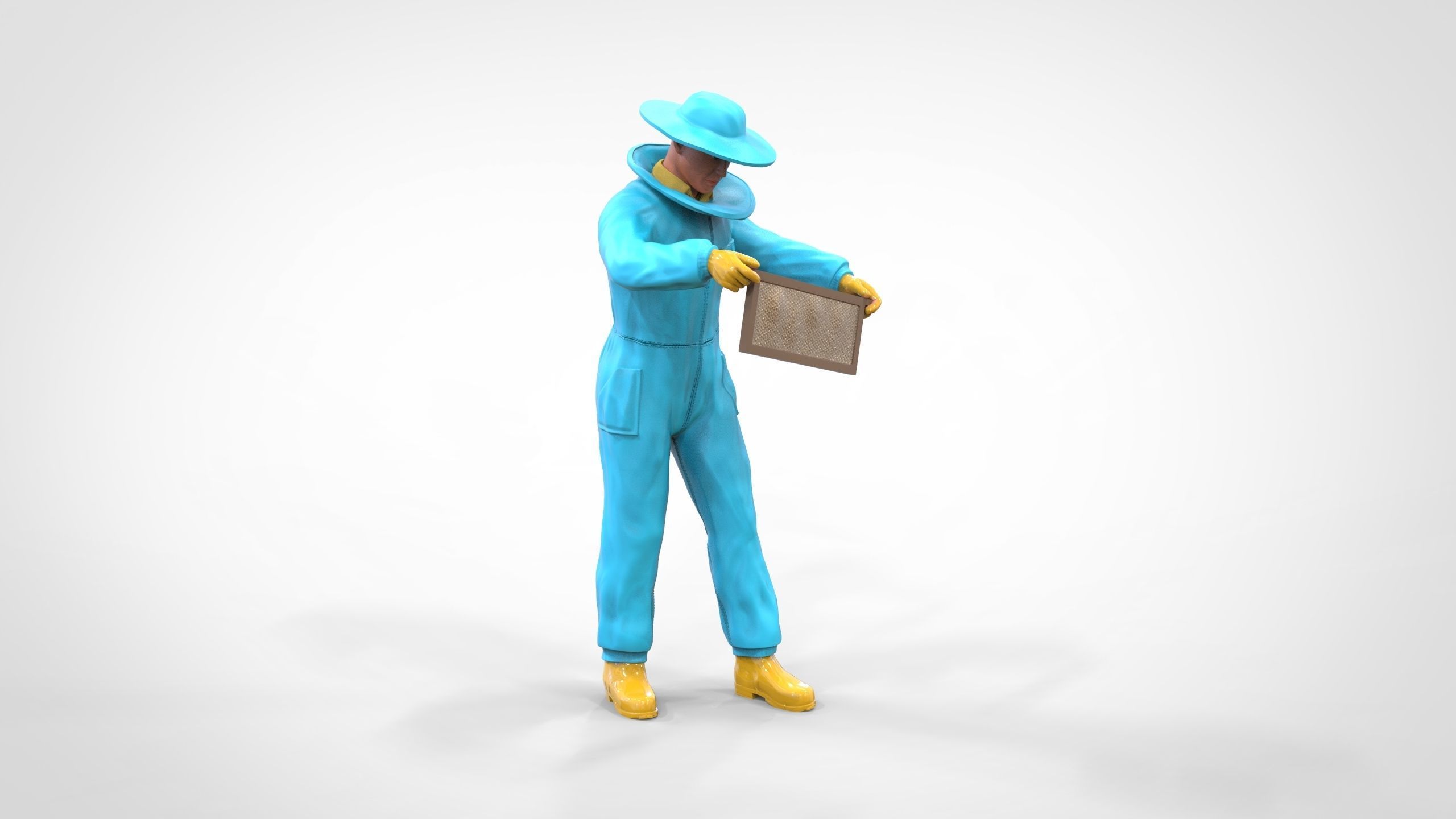 N1 Beekeeper with apiary 3D model 3D printable | CGTrader