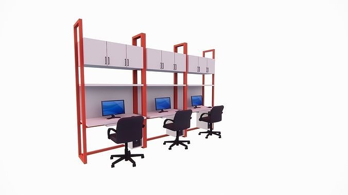 computer desk and rack 3d model free 3D model | CGTrader