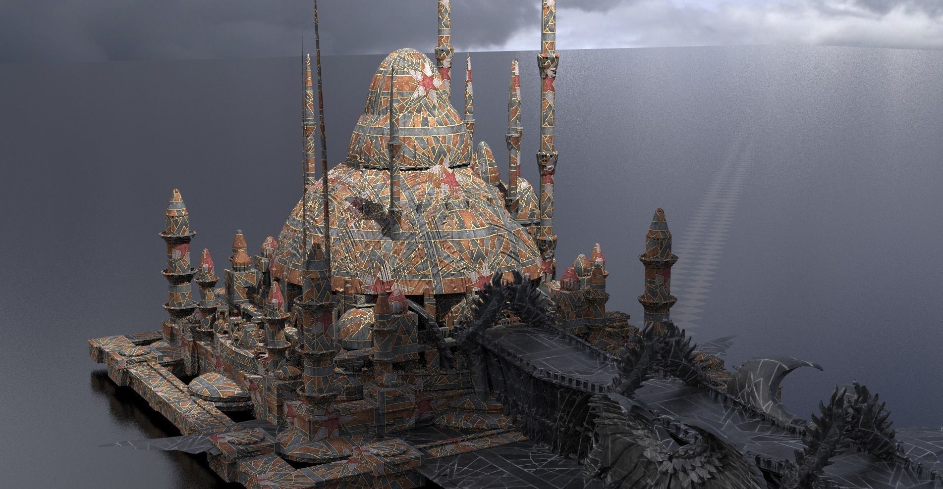 Drake Dragon Temple 3 3D model | CGTrader