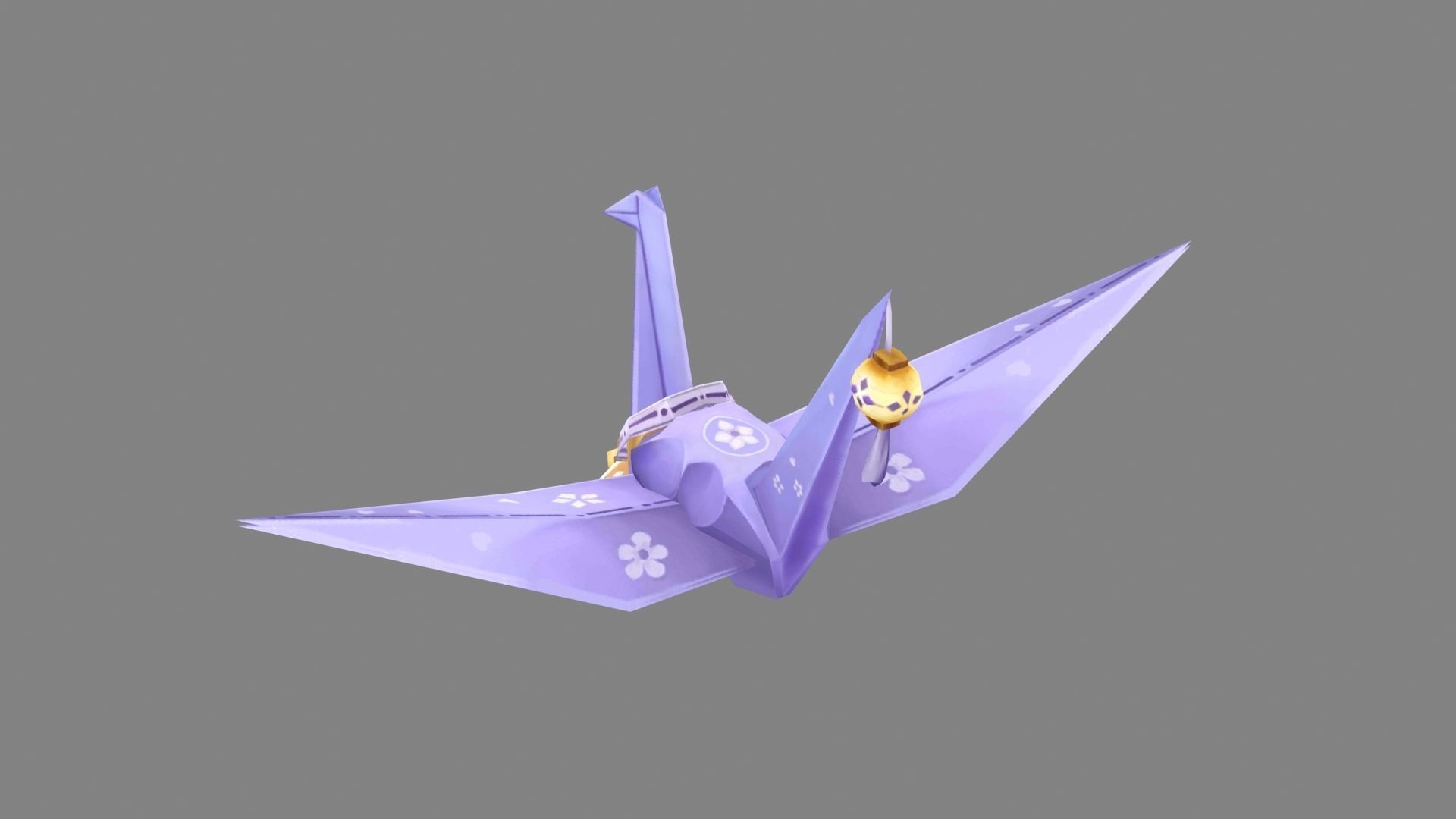 3D model cartoon purple paper crane VR / AR / low-poly | CGTrader
