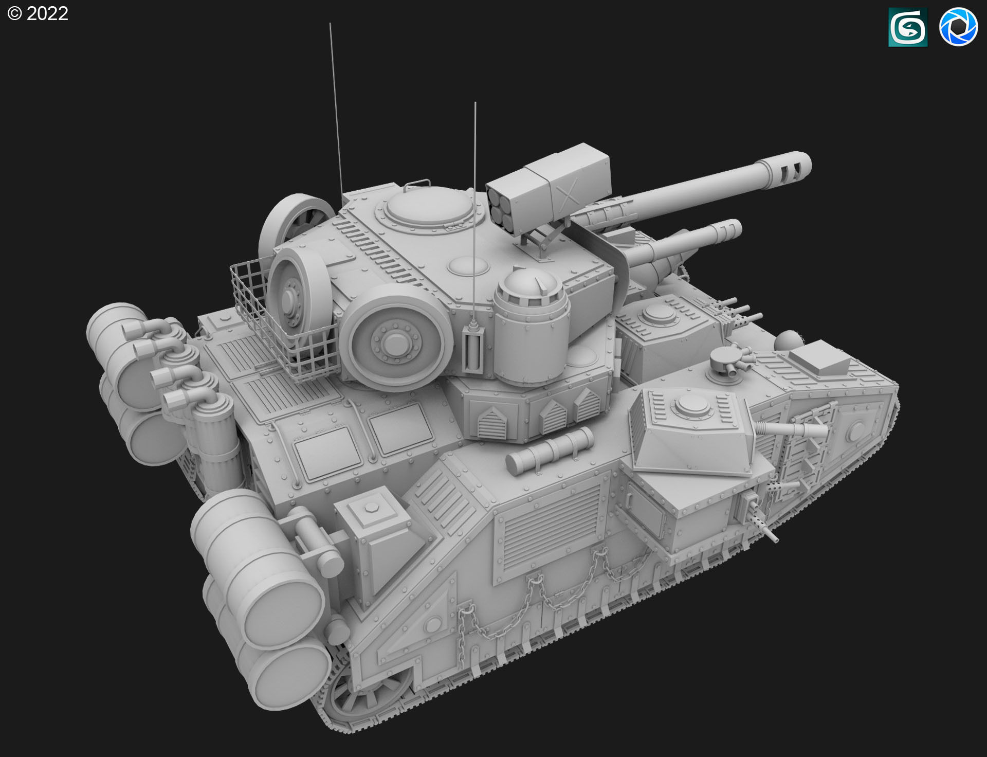 Concept Tank 1- Clay Version 3D model | CGTrader