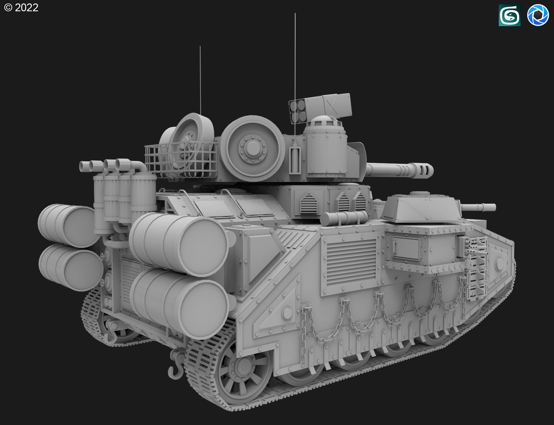 Concept Tank 1- Clay Version 3D model | CGTrader