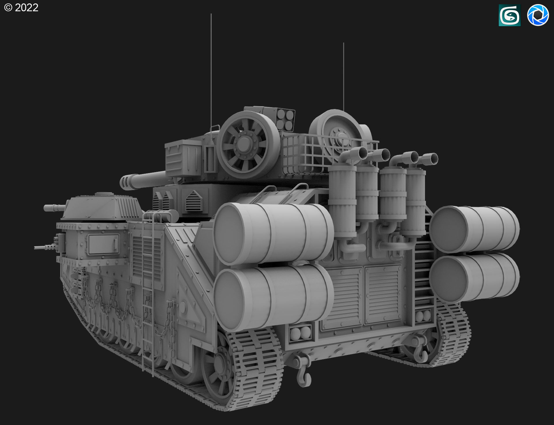 Concept Tank 1- Clay Version 3D model | CGTrader
