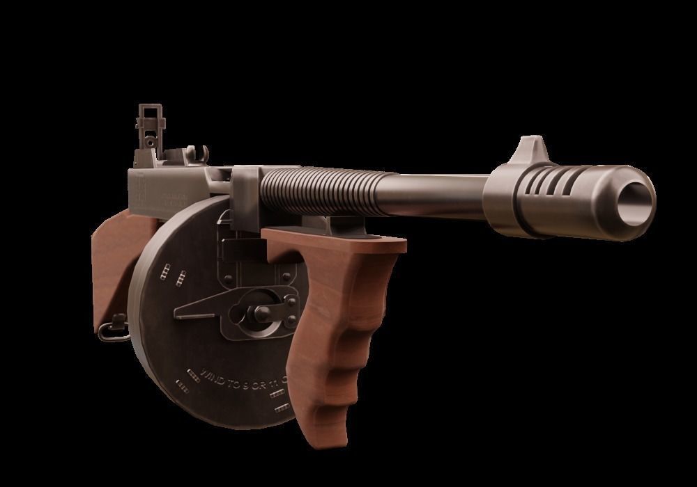3D model Thompson machine gun VR / AR / low-poly | CGTrader