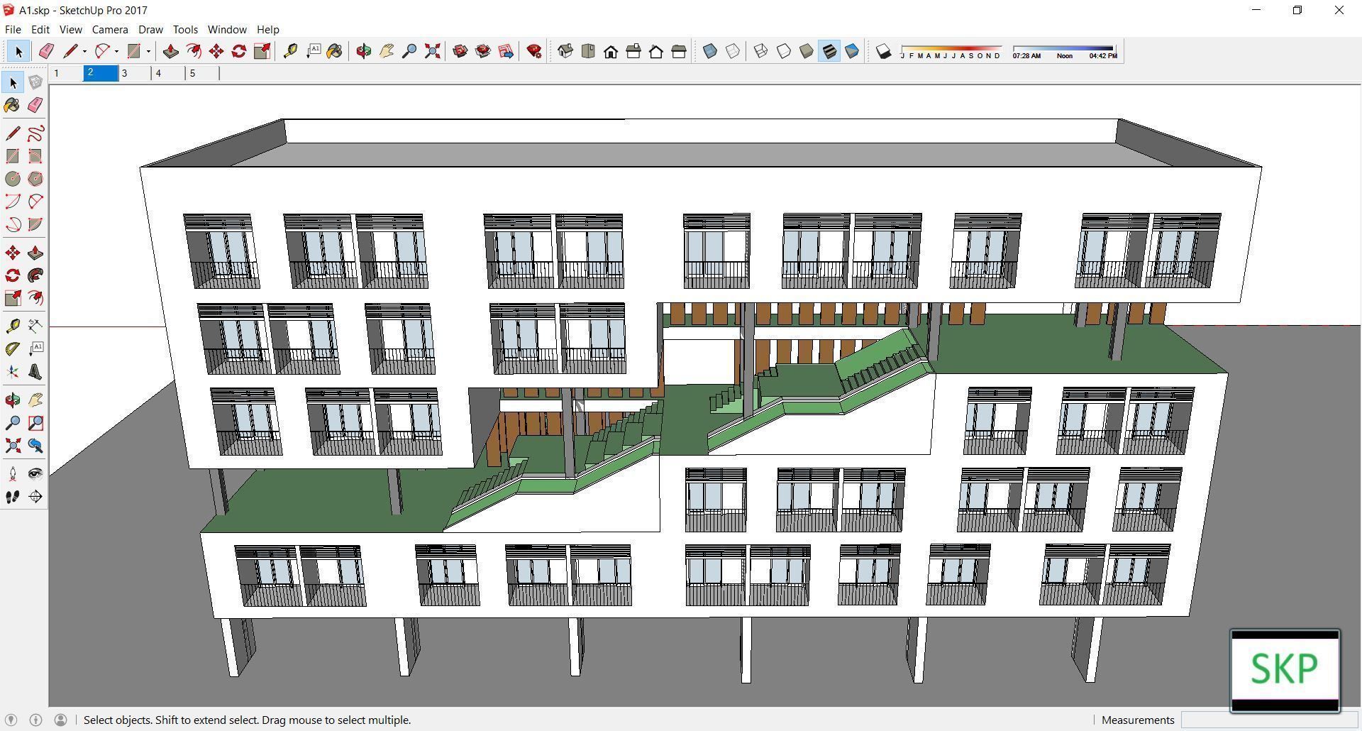 Sketchup School and University A1 free 3D model | CGTrader