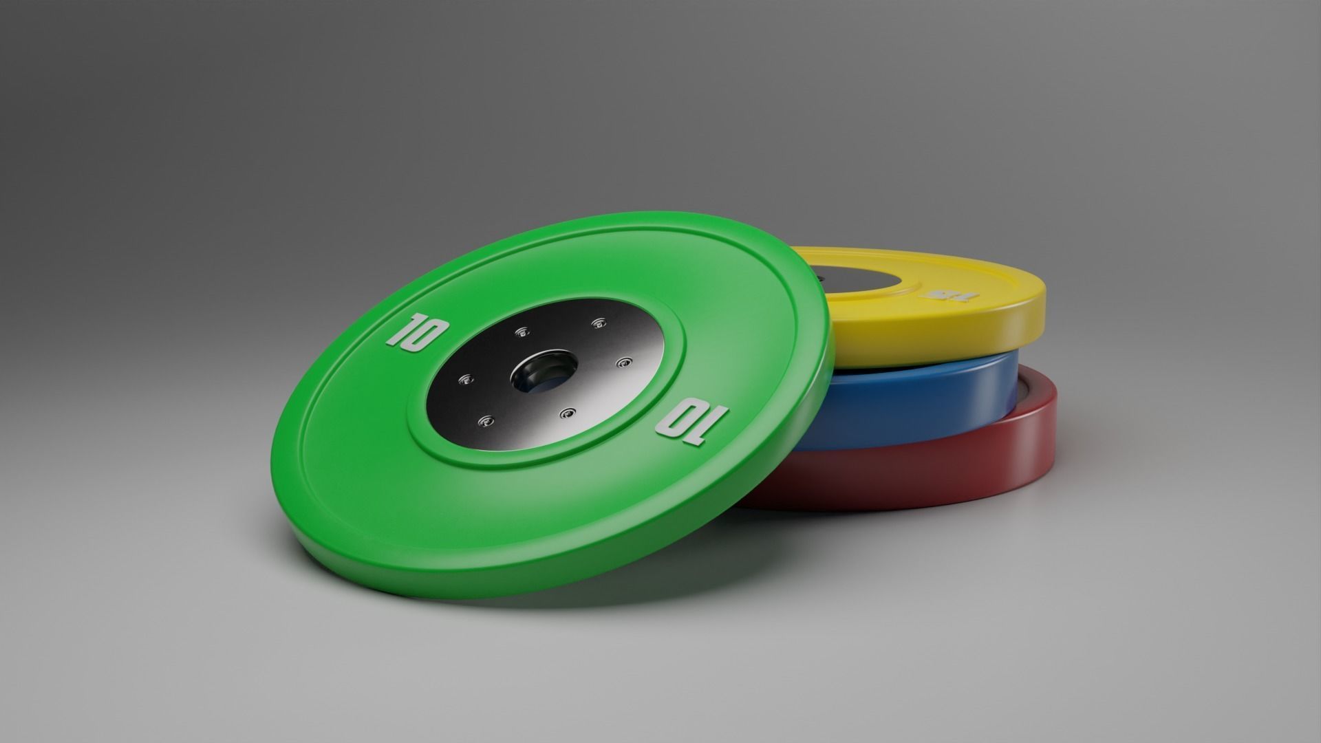Olympic Barbell with Plates and Collars 3D model | CGTrader