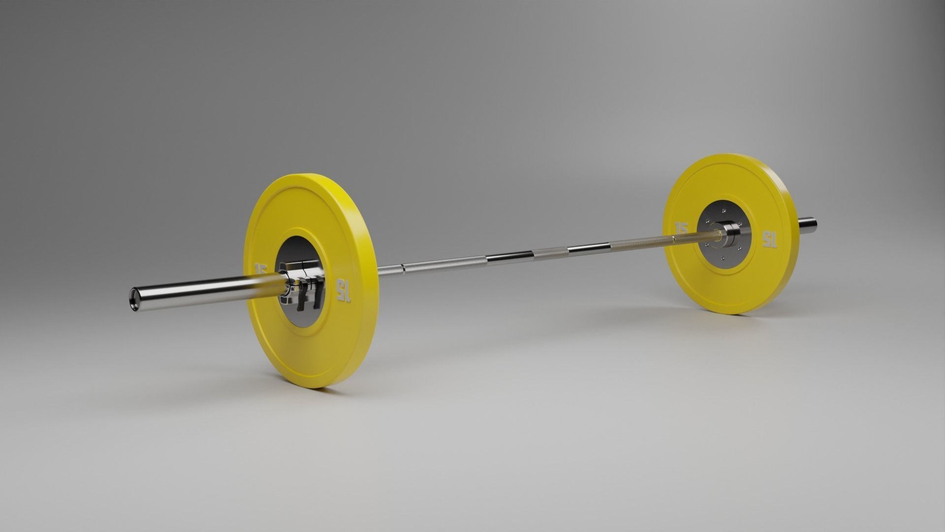 Olympic Barbell with Plates and Collars 3D model | CGTrader