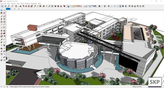 Sketchup School and University C1 3D model | CGTrader
