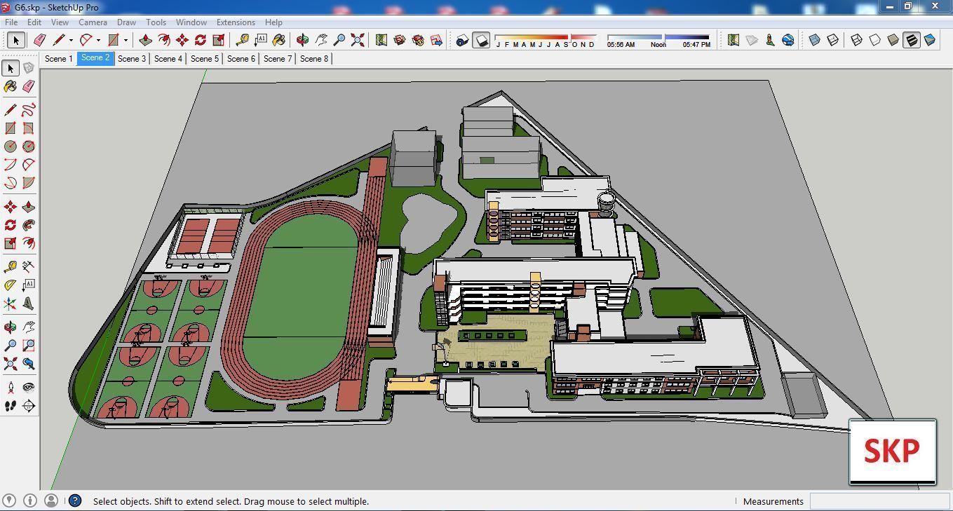 Sketchup School and University G6 3D model | CGTrader