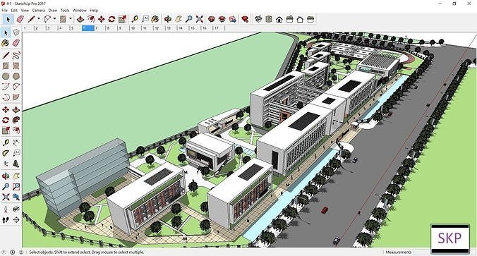 Sketchup School and University H1 3D model | CGTrader