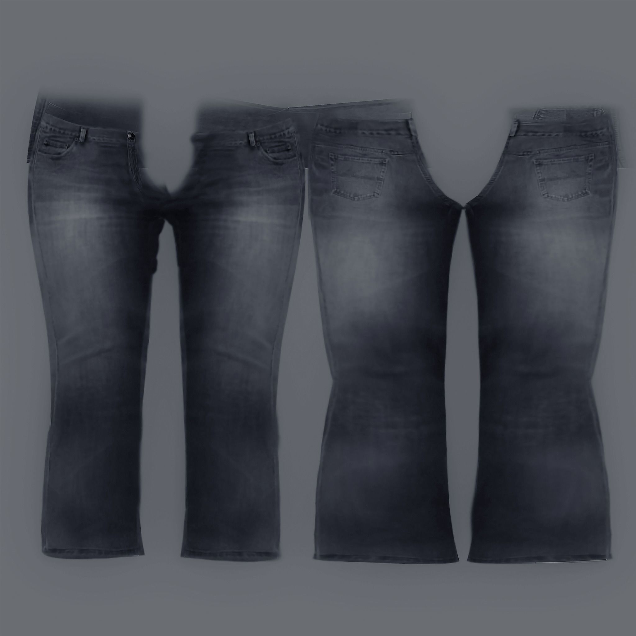 3D model Low Rise Jeans Low Waist Jeans Denims VR / AR / low-poly ...