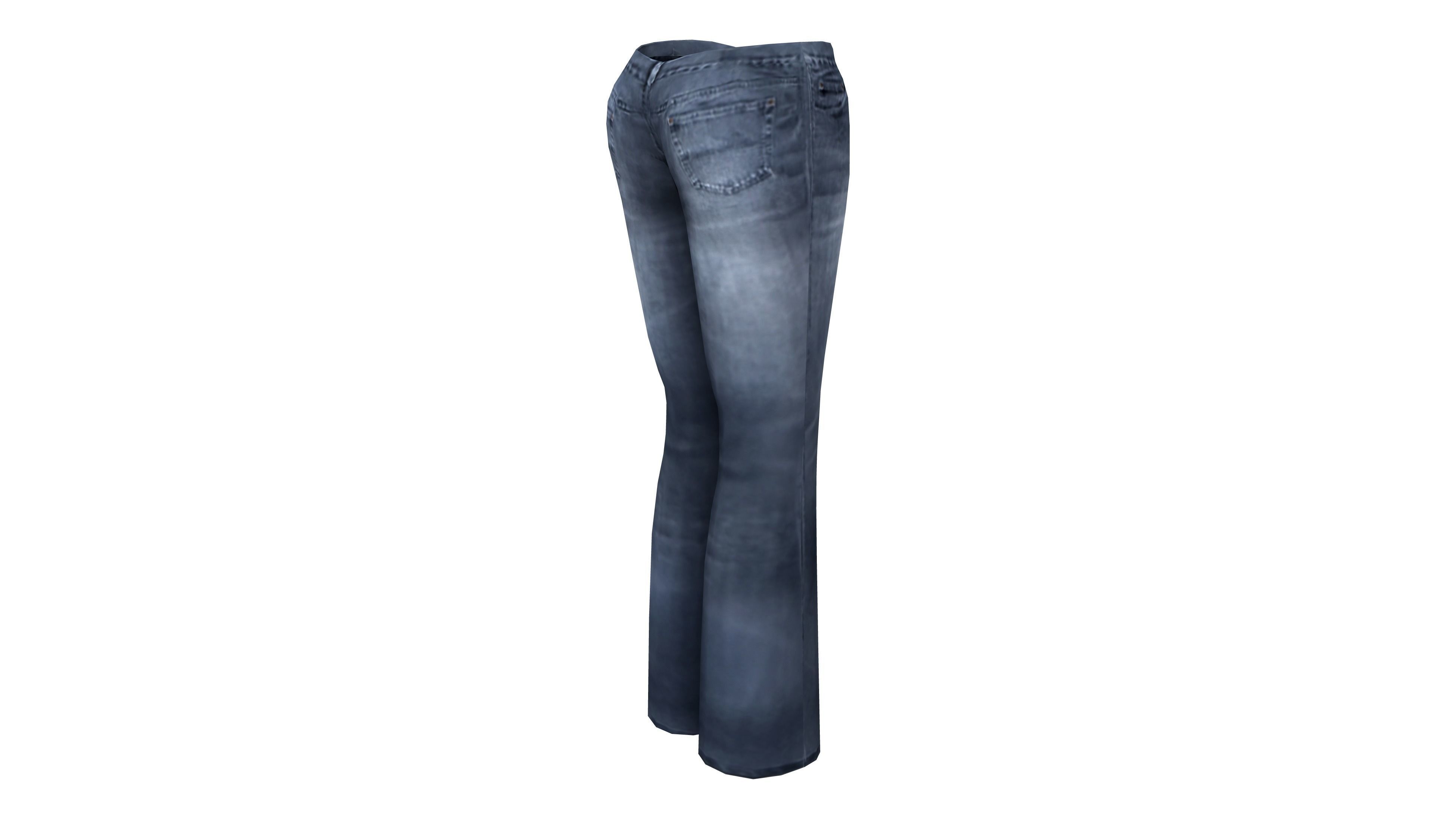 3D model Low Rise Jeans Low Waist Jeans Denims VR / AR / low-poly ...