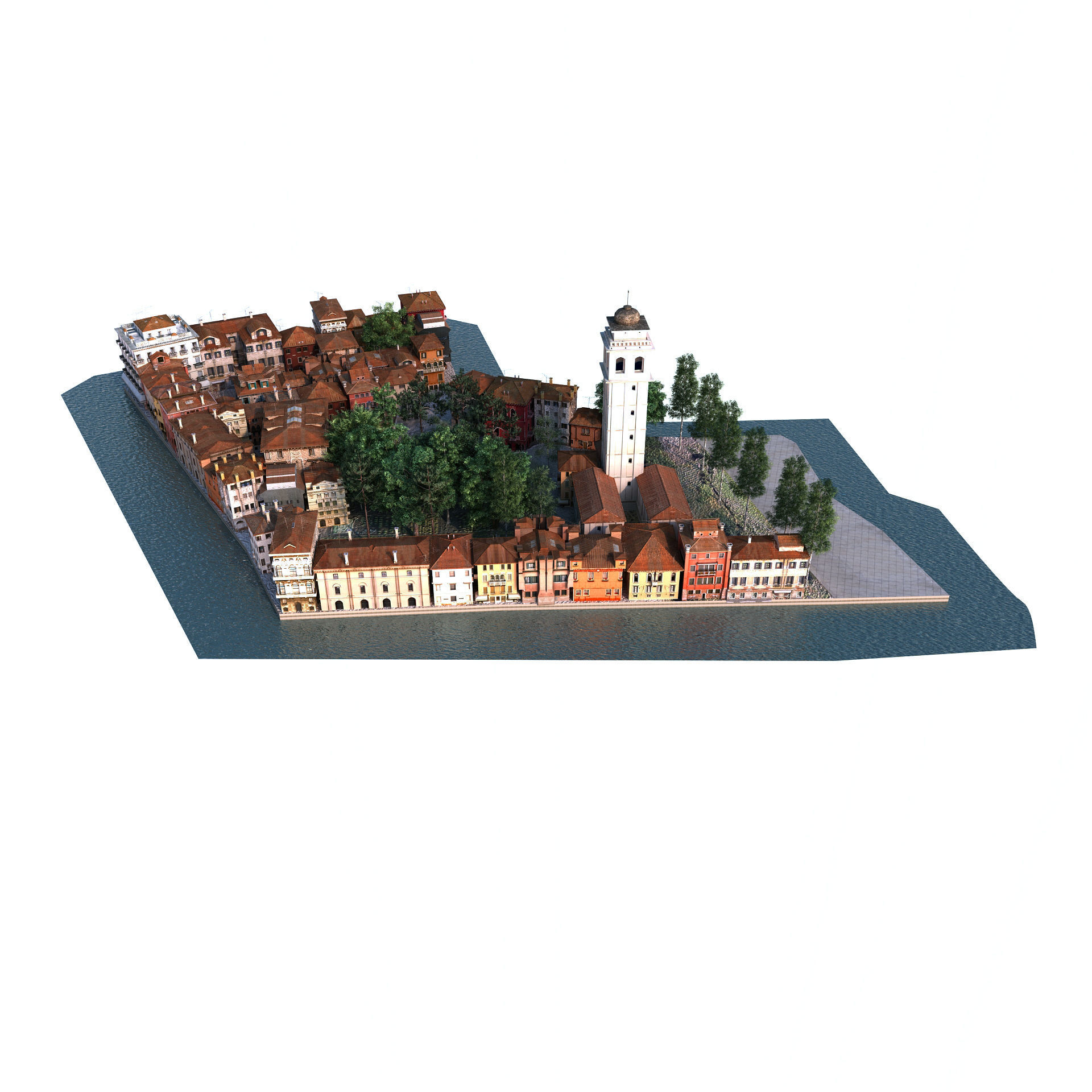 Brazil coast city buildings scene 3D model | CGTrader