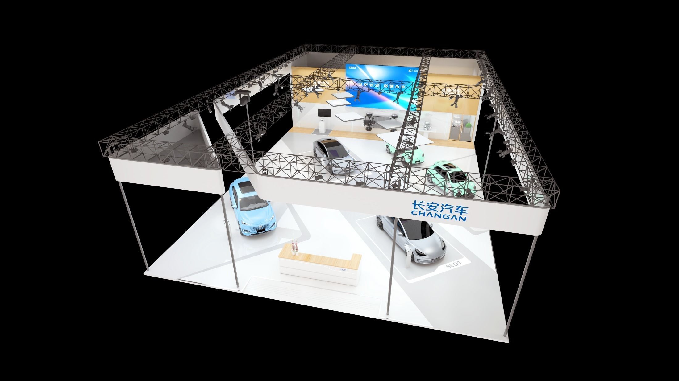 auto booth exhibition 3D model | CGTrader