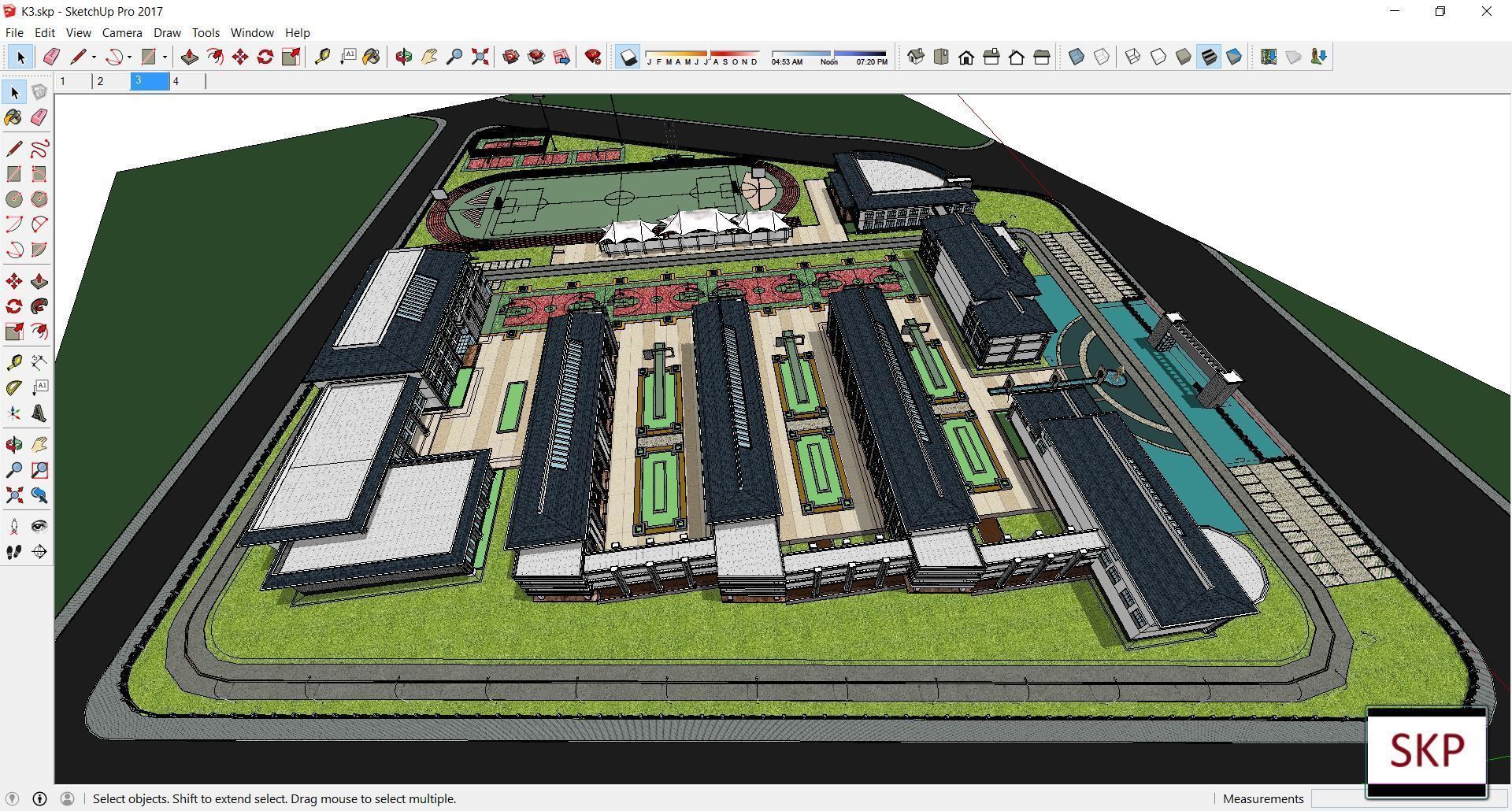 Sketchup School and University K3 3D model | CGTrader