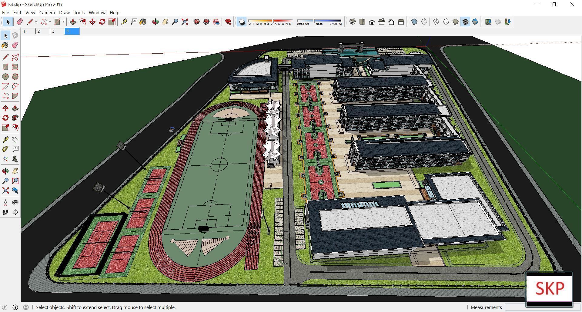 Sketchup School and University K3 3D model | CGTrader