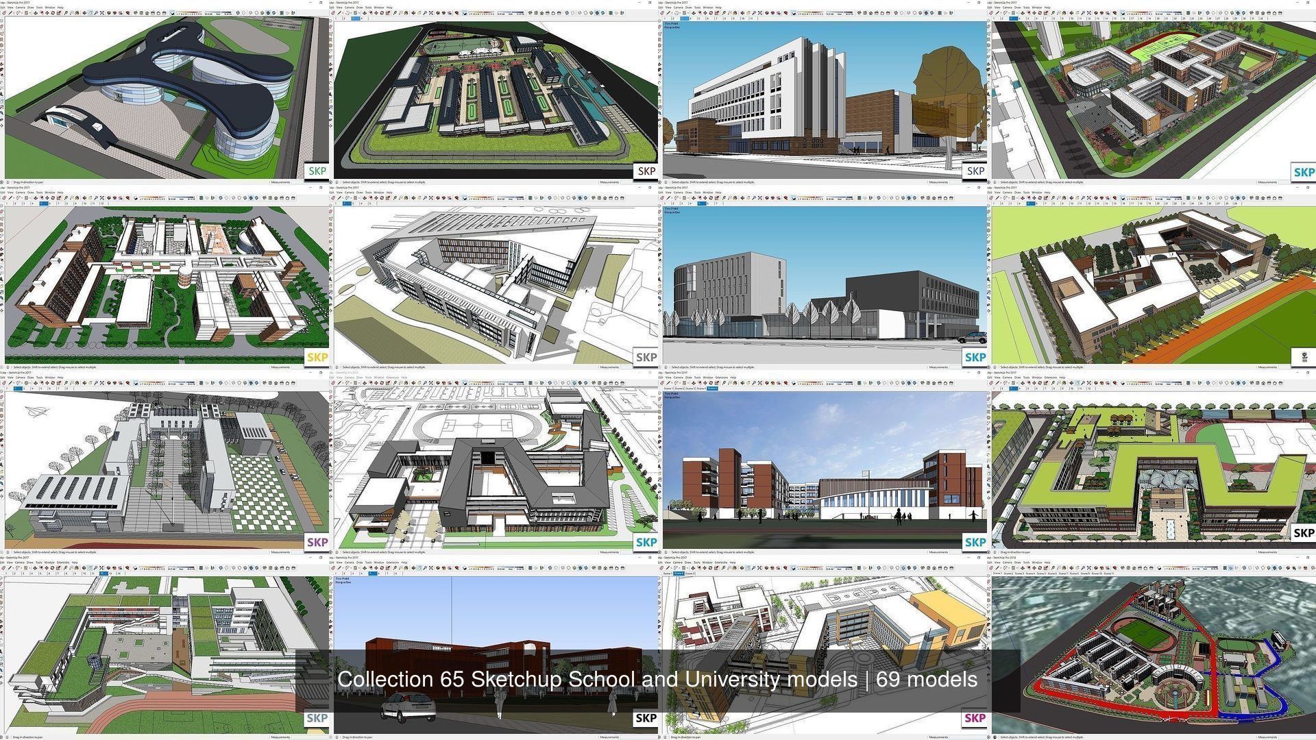 Collection 65 Sketchup School and University models | CGTrader