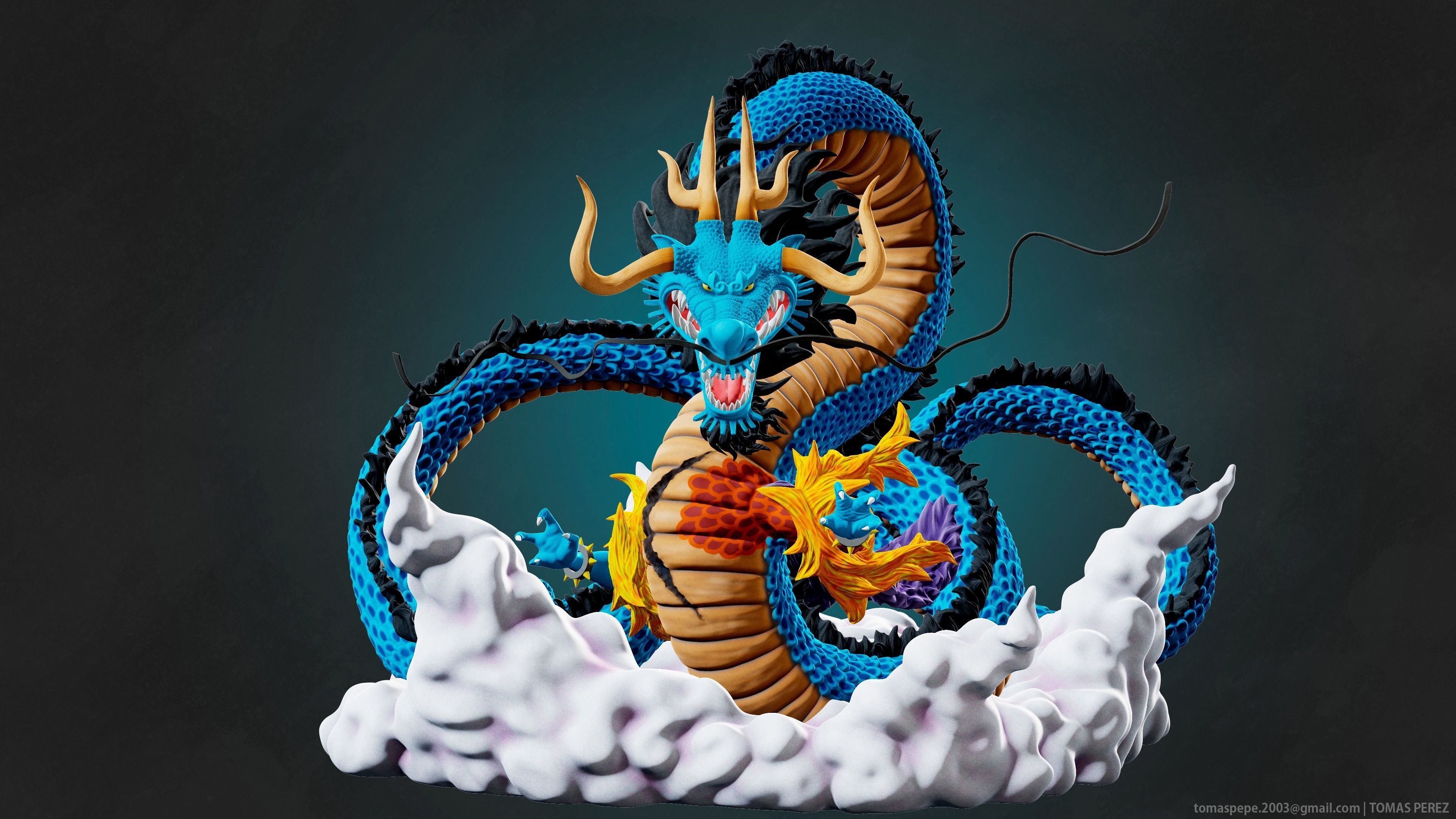 Kaido Dragon Figure 3D model 3D printable | CGTrader