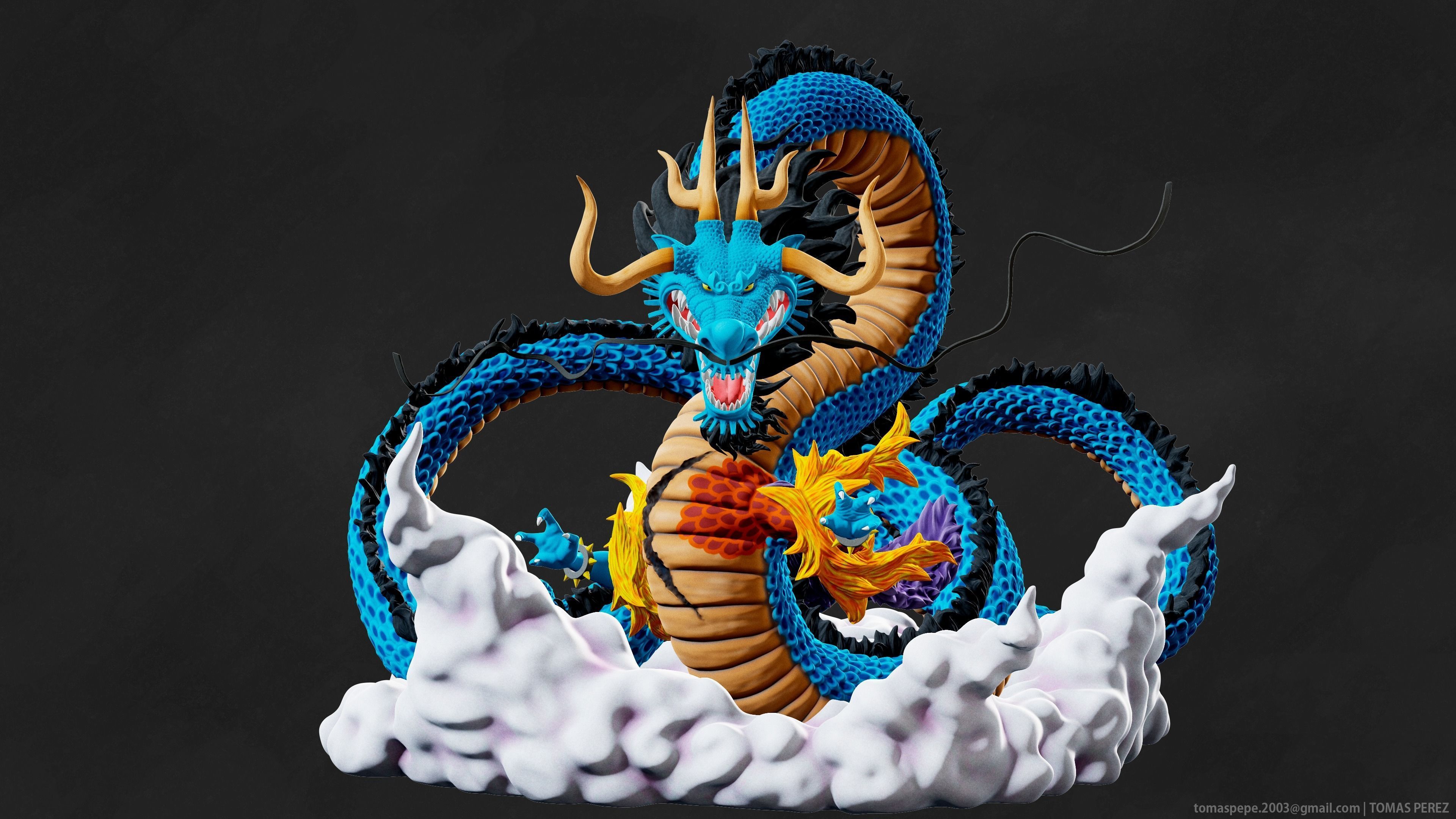 Kaido Dragon Figure 3D model 3D printable | CGTrader