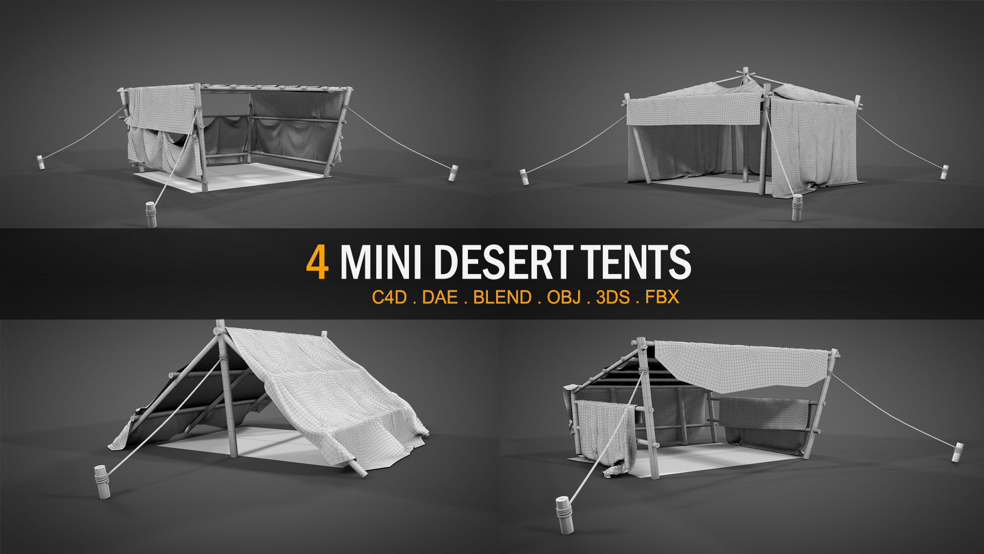 Mini Desert Tents Collection 3D model | CGTrader