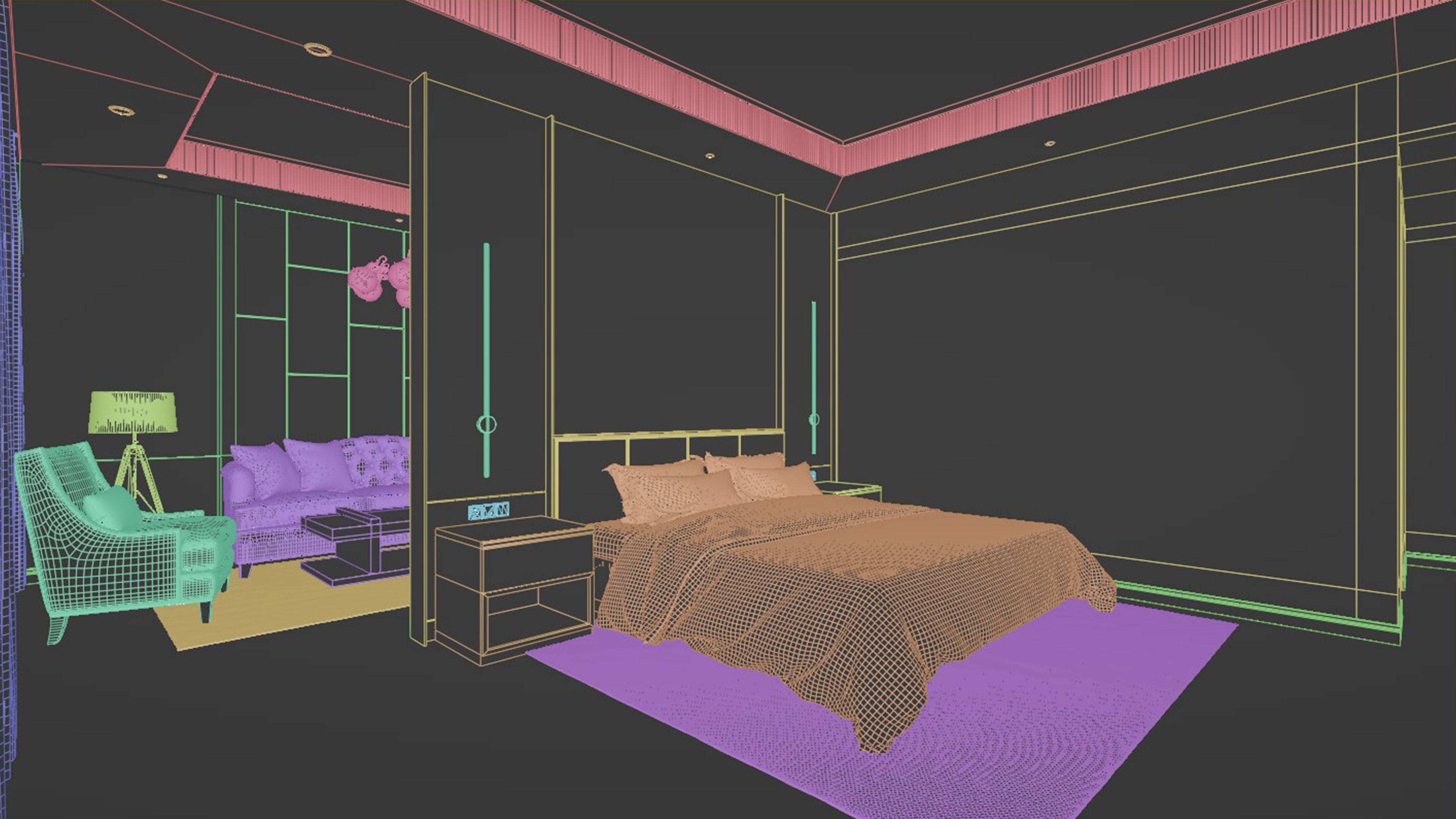 Hotel Suite Bedroom Blender - Fbx - Obj 3D model | CGTrader