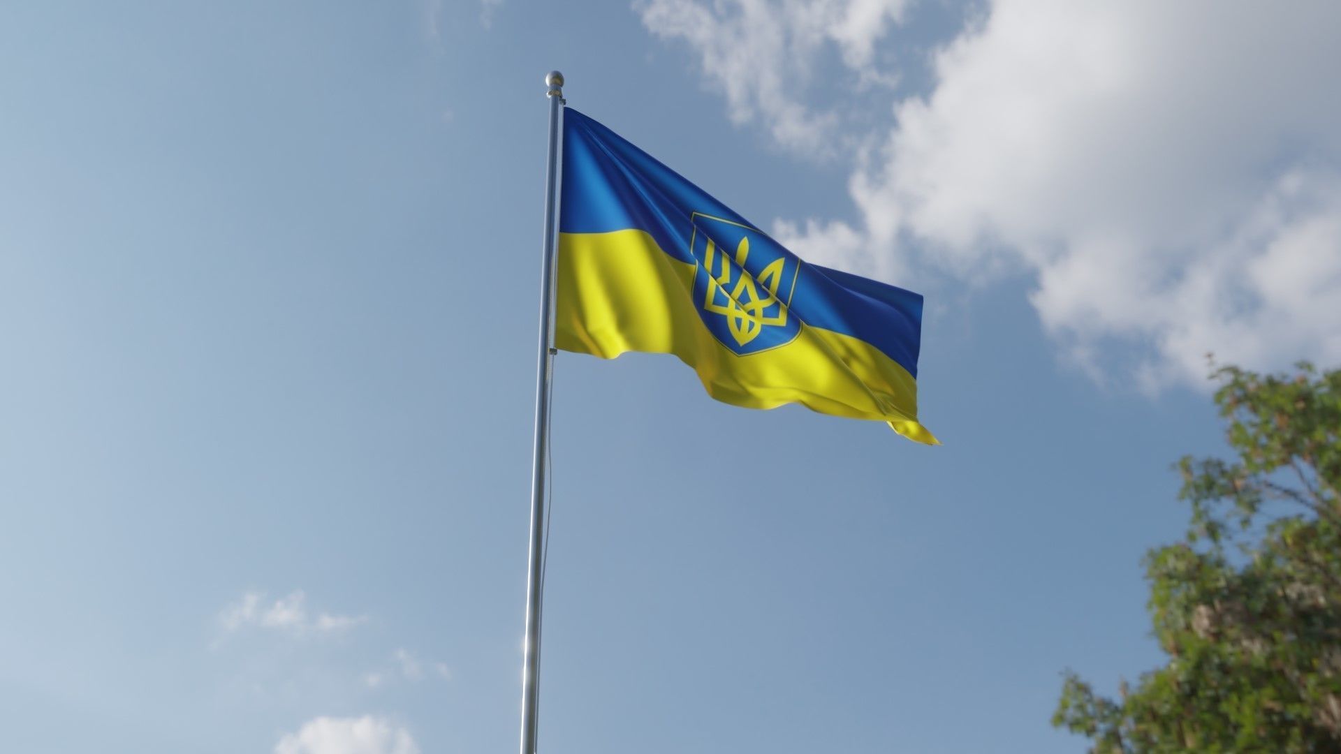 Ukraine flag animation 3D model animated | CGTrader