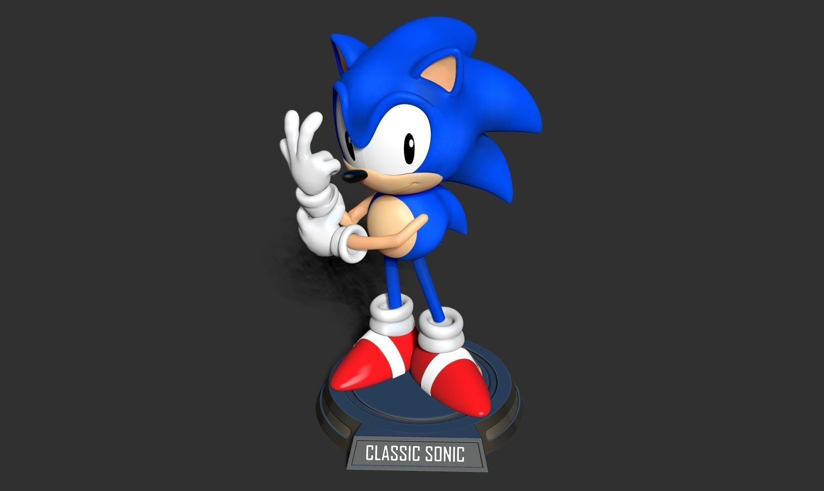 Classic Sonic the hedgehog 3D model 3D printable | CGTrader