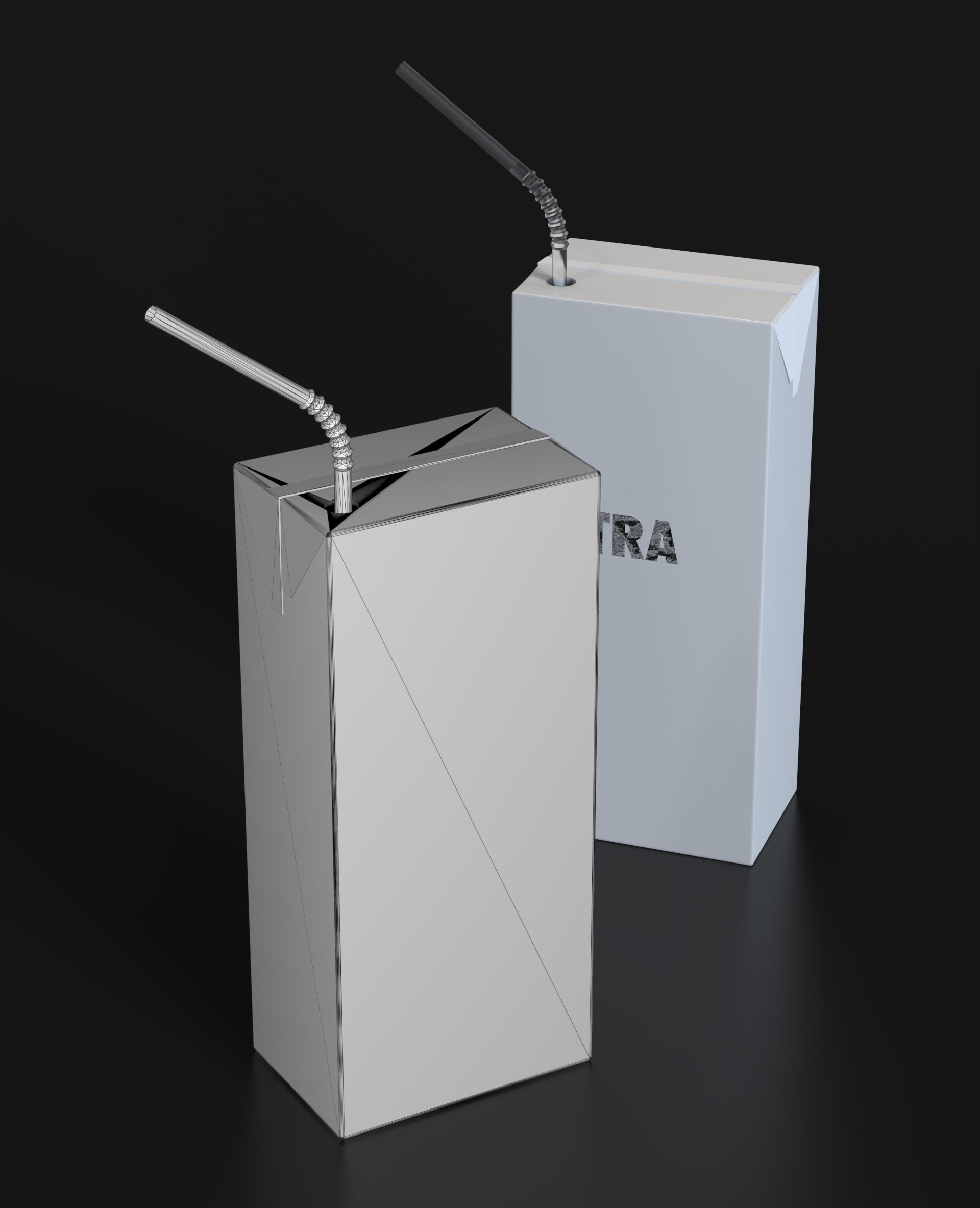 3D model Tetra Pack With Straw VR / AR / low-poly | CGTrader