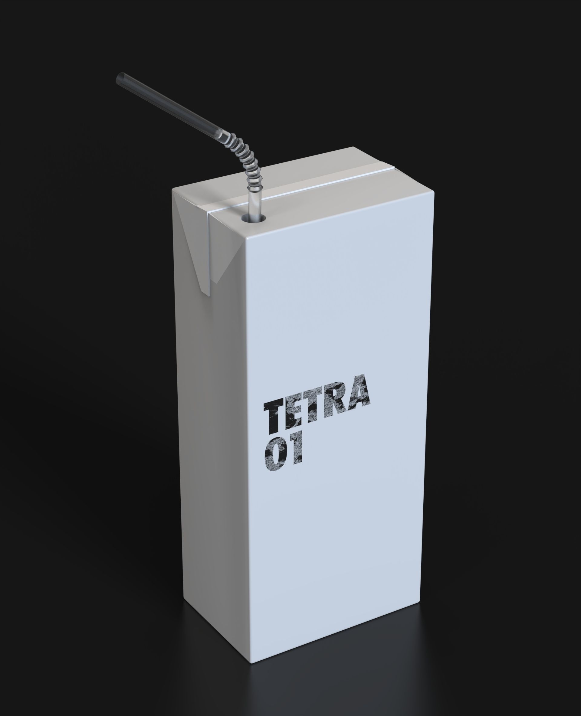 3D model Tetra Pack With Straw VR / AR / low-poly | CGTrader