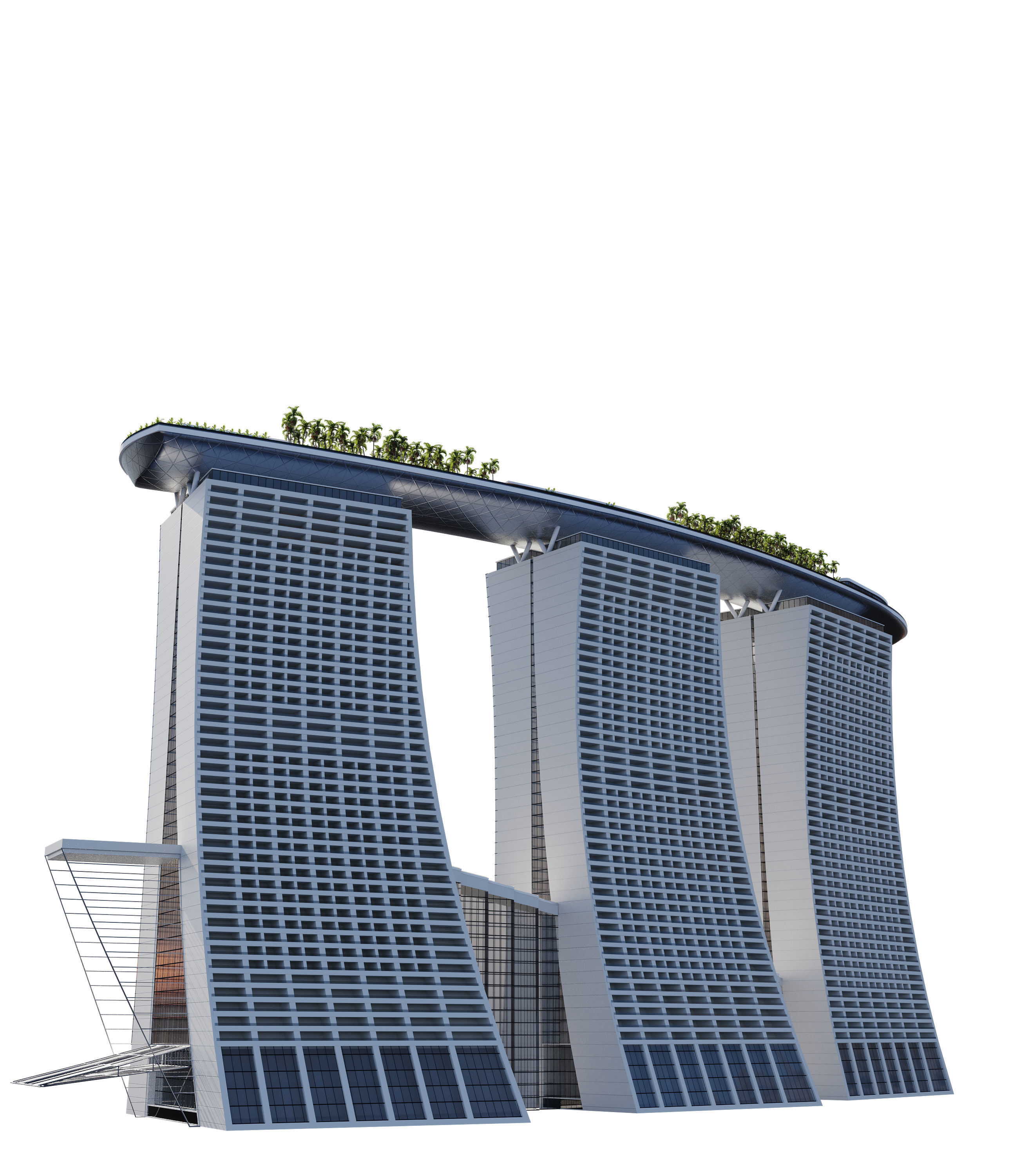 3D model Marina bay building VR / AR / low-poly | CGTrader