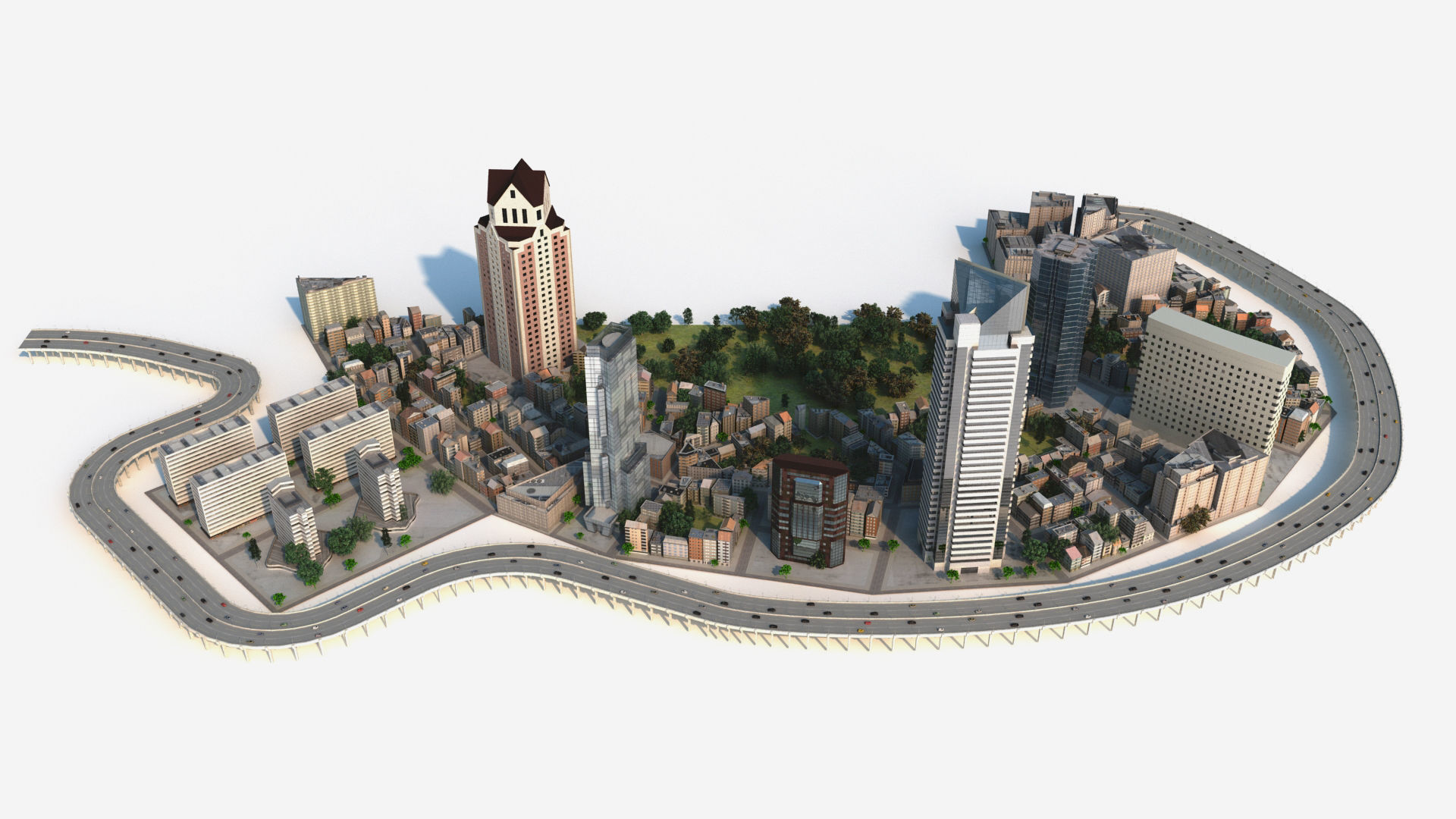 city scene model 3D model | CGTrader