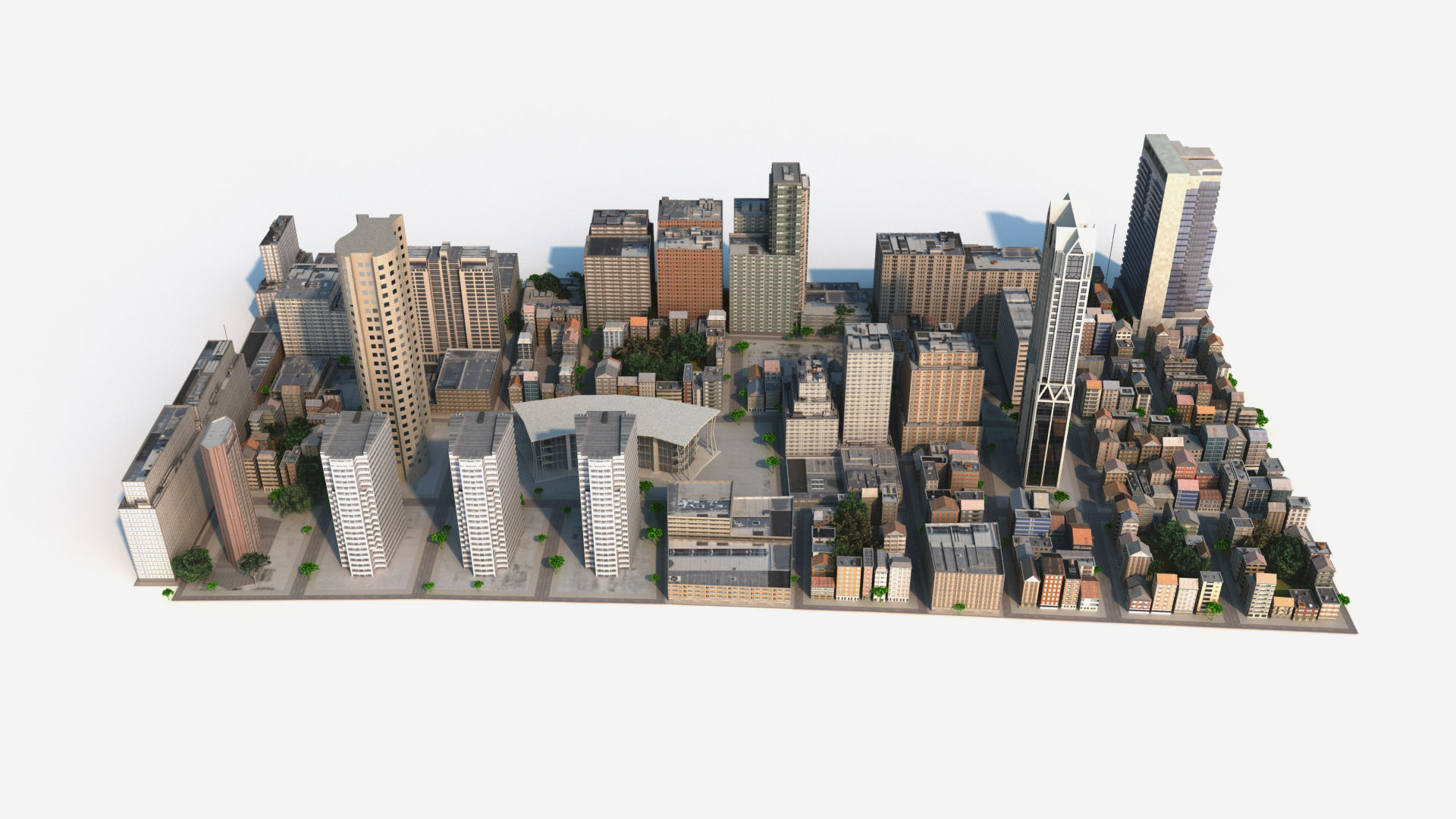 city scene model 3D model | CGTrader