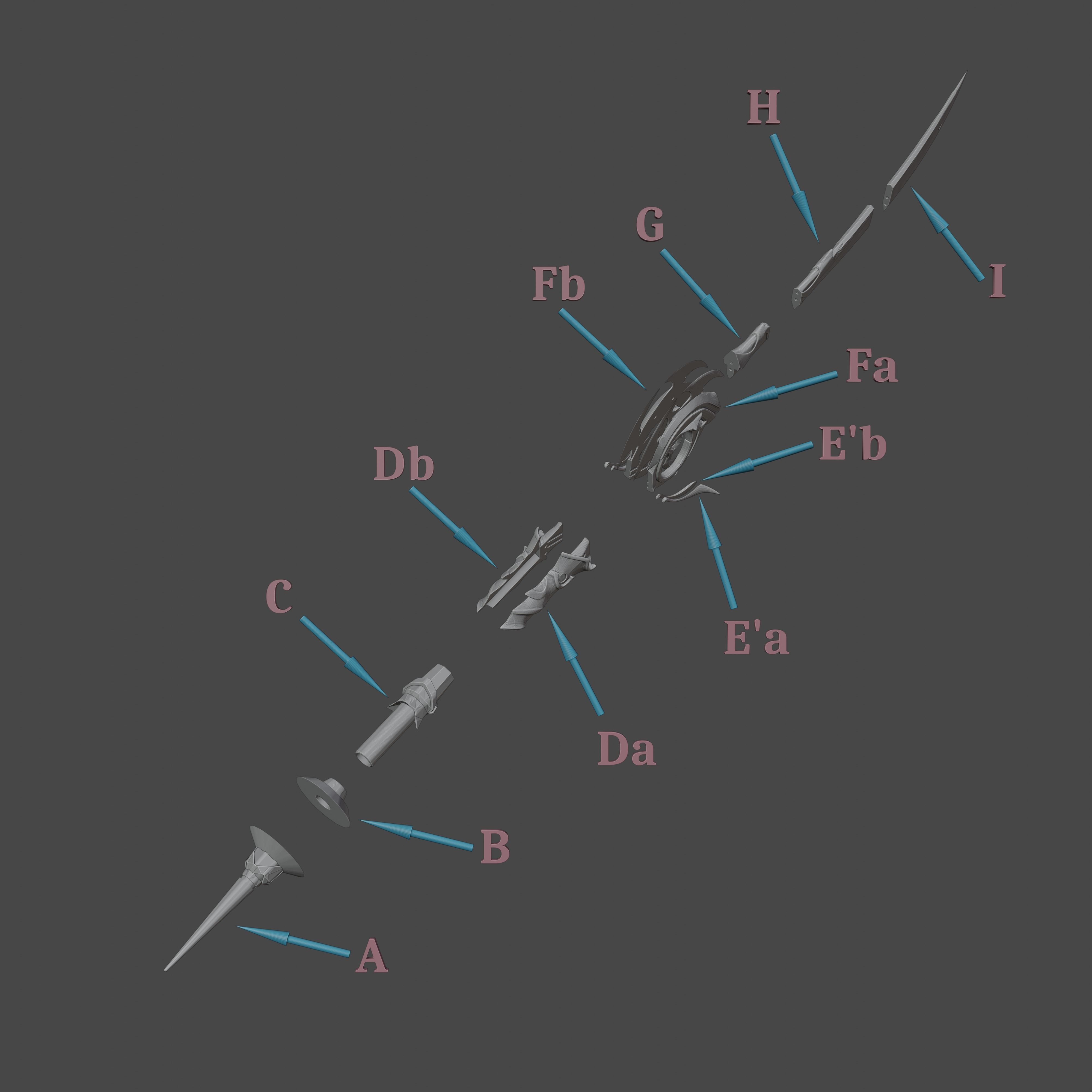Baals Spear Engulfing Lightning Digital 3D Model 3D model 3D printable ...