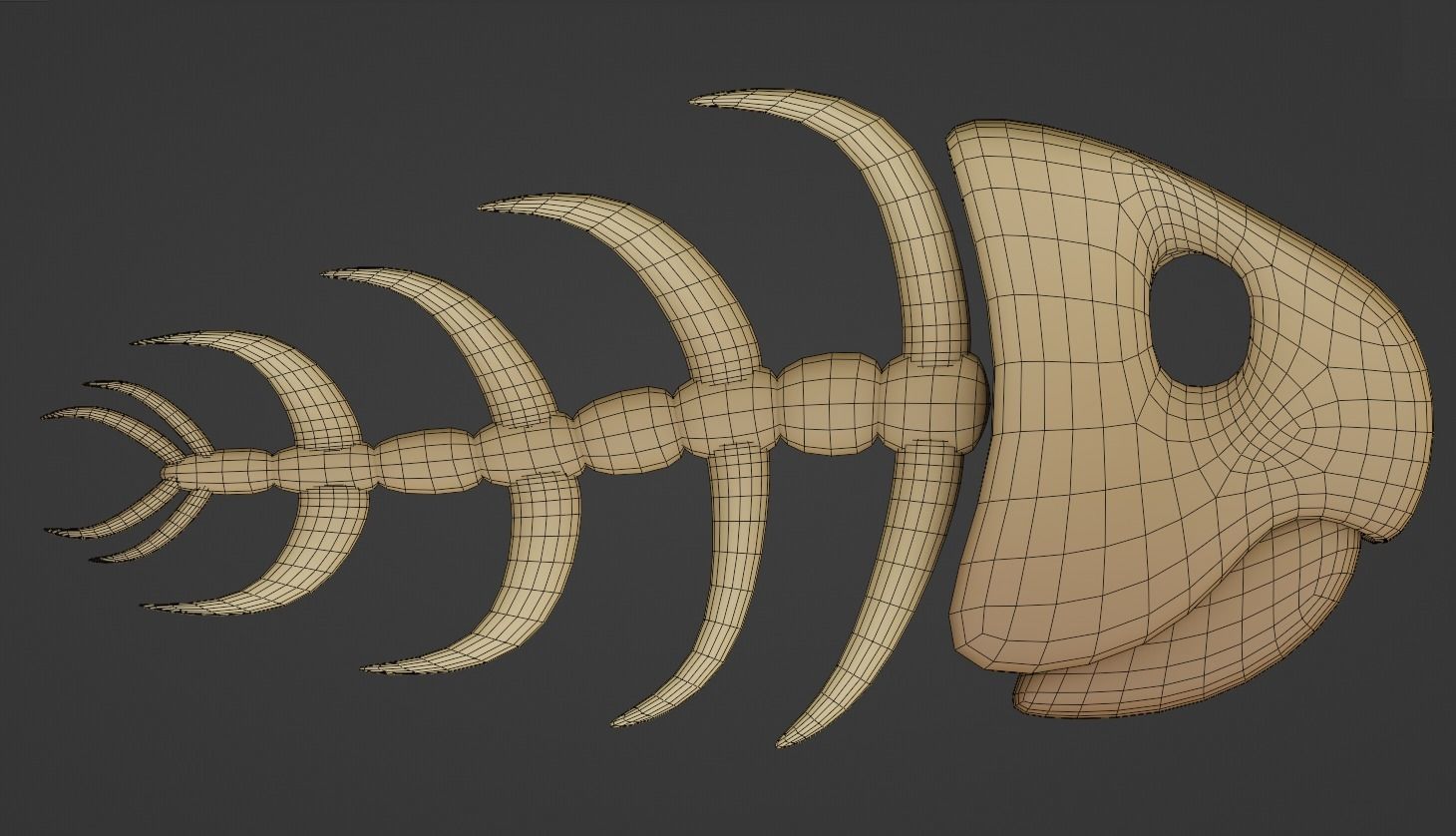 Cartoon Fish Spine 3D model | CGTrader