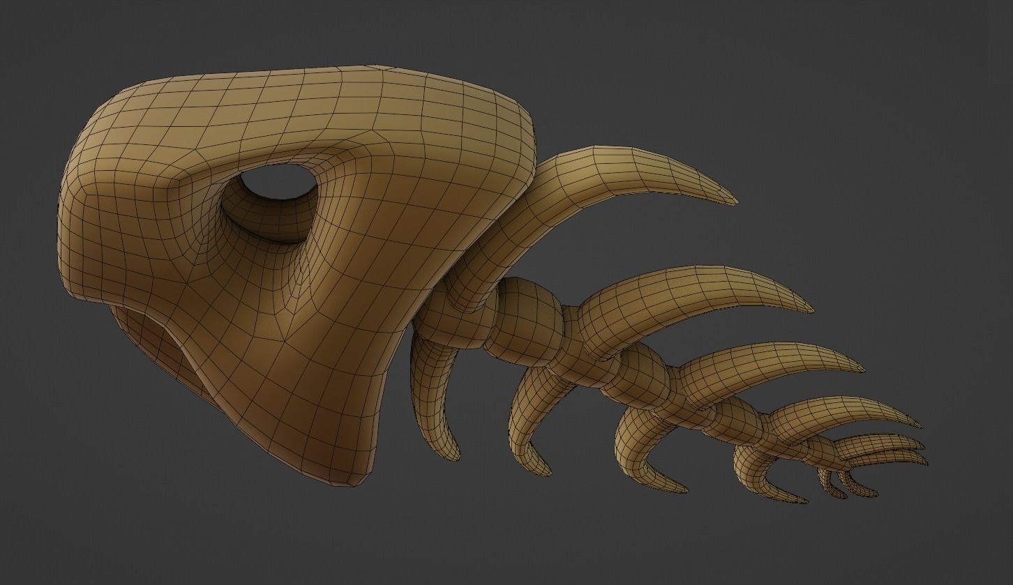 Cartoon Fish Spine 3D model | CGTrader