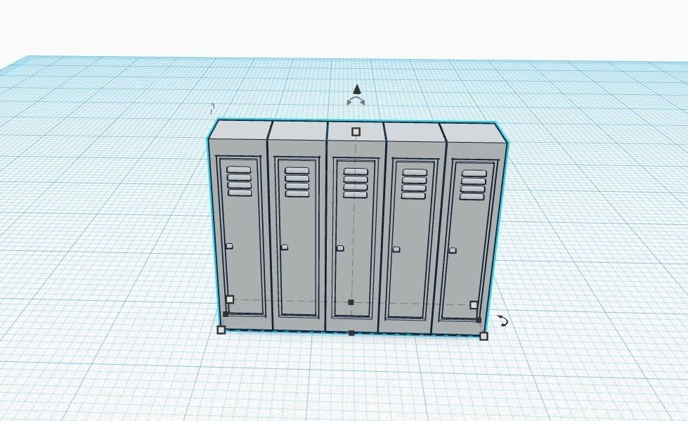 5 lockers scale h0 1-87 3D model 3D printable | CGTrader