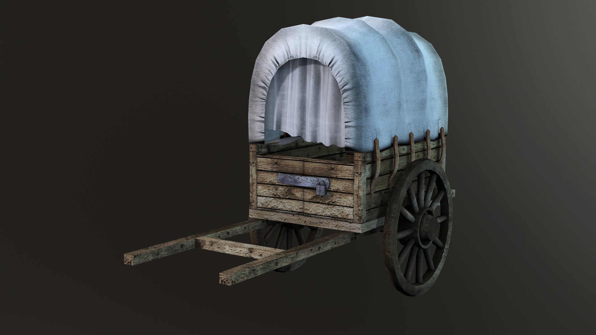 Wooden Cart low poly -3D model 3D model | CGTrader
