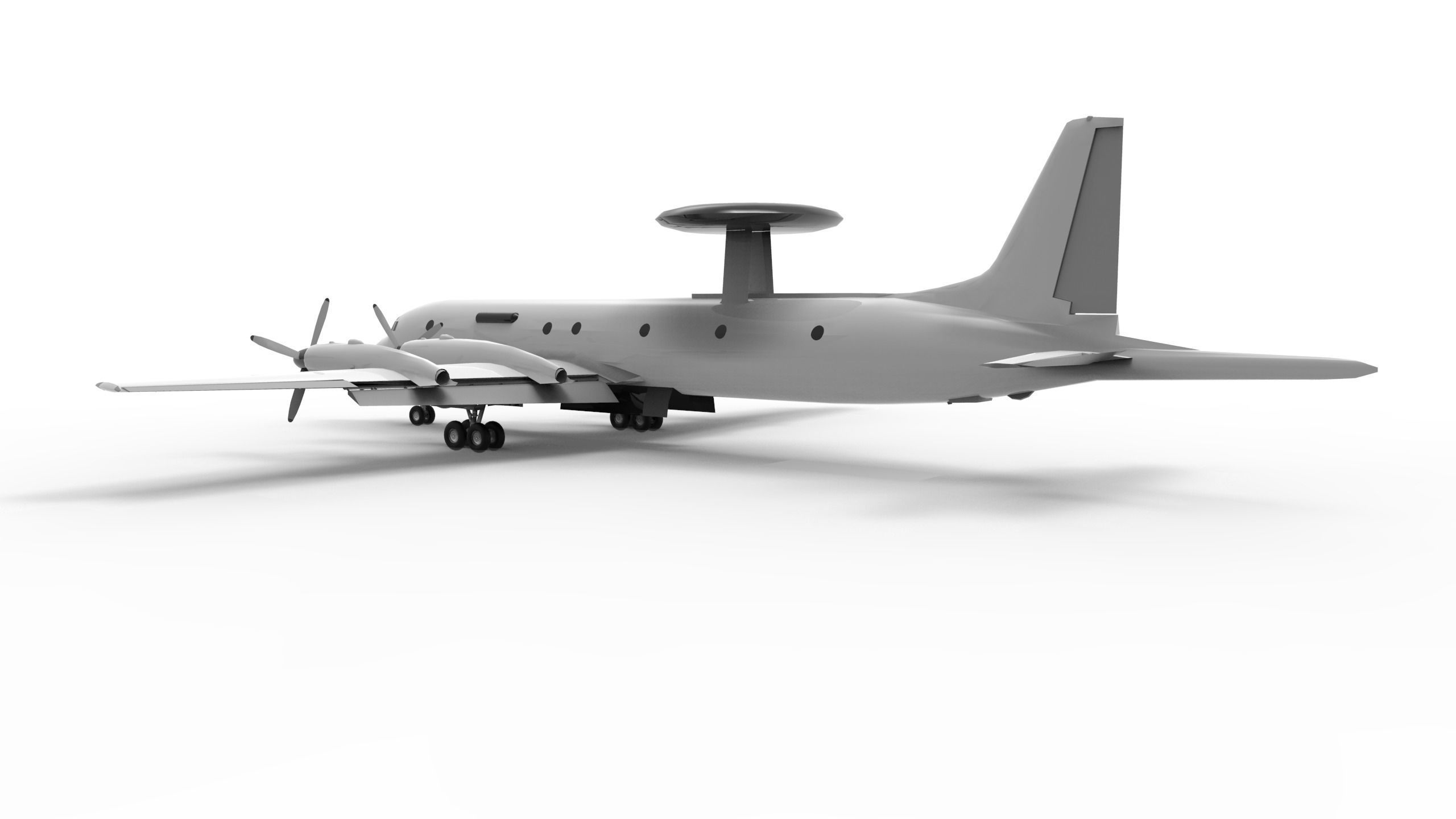 3D model AWACS propeller plane VR / AR / low-poly | CGTrader
