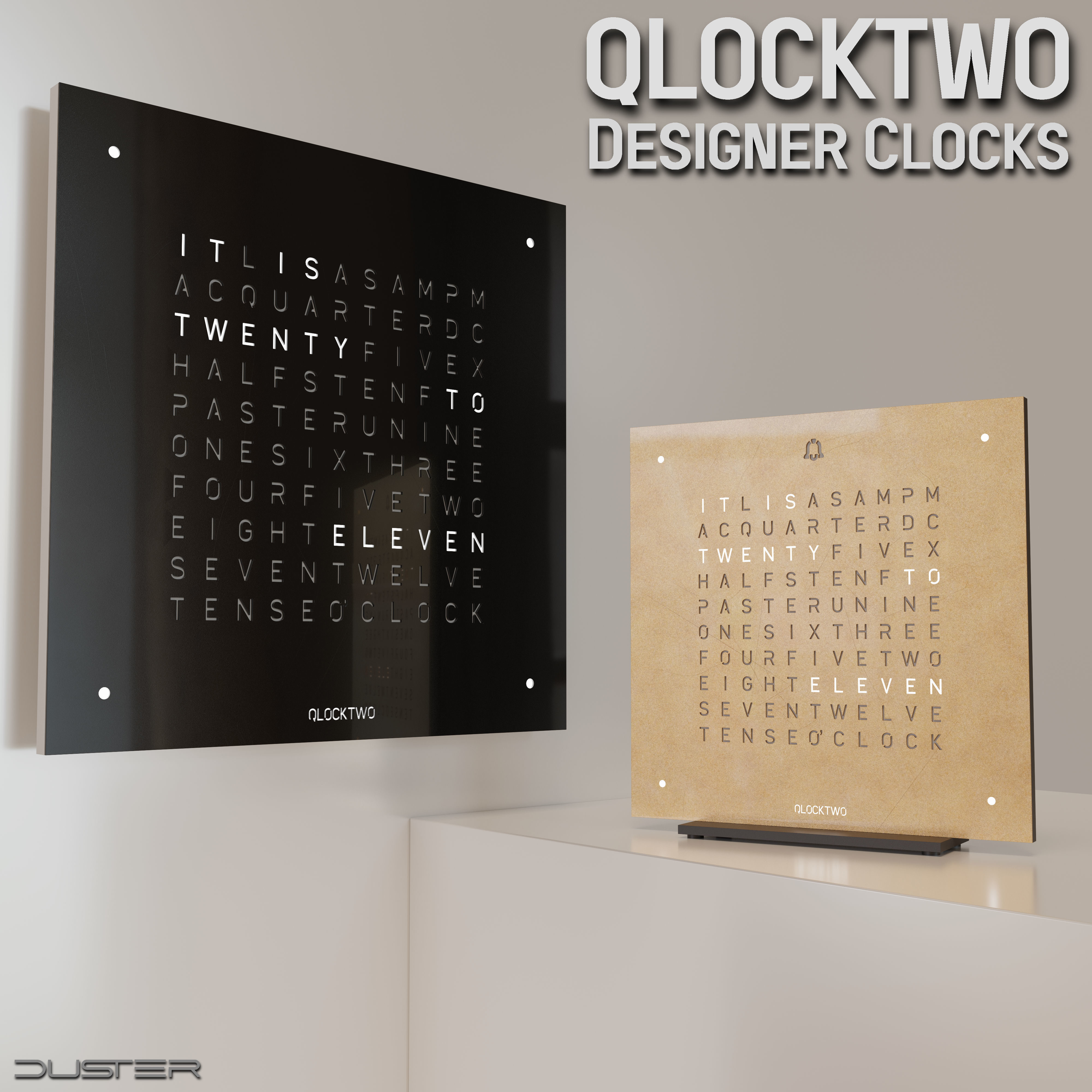 Qlocktwo designer clocks 3D model | CGTrader
