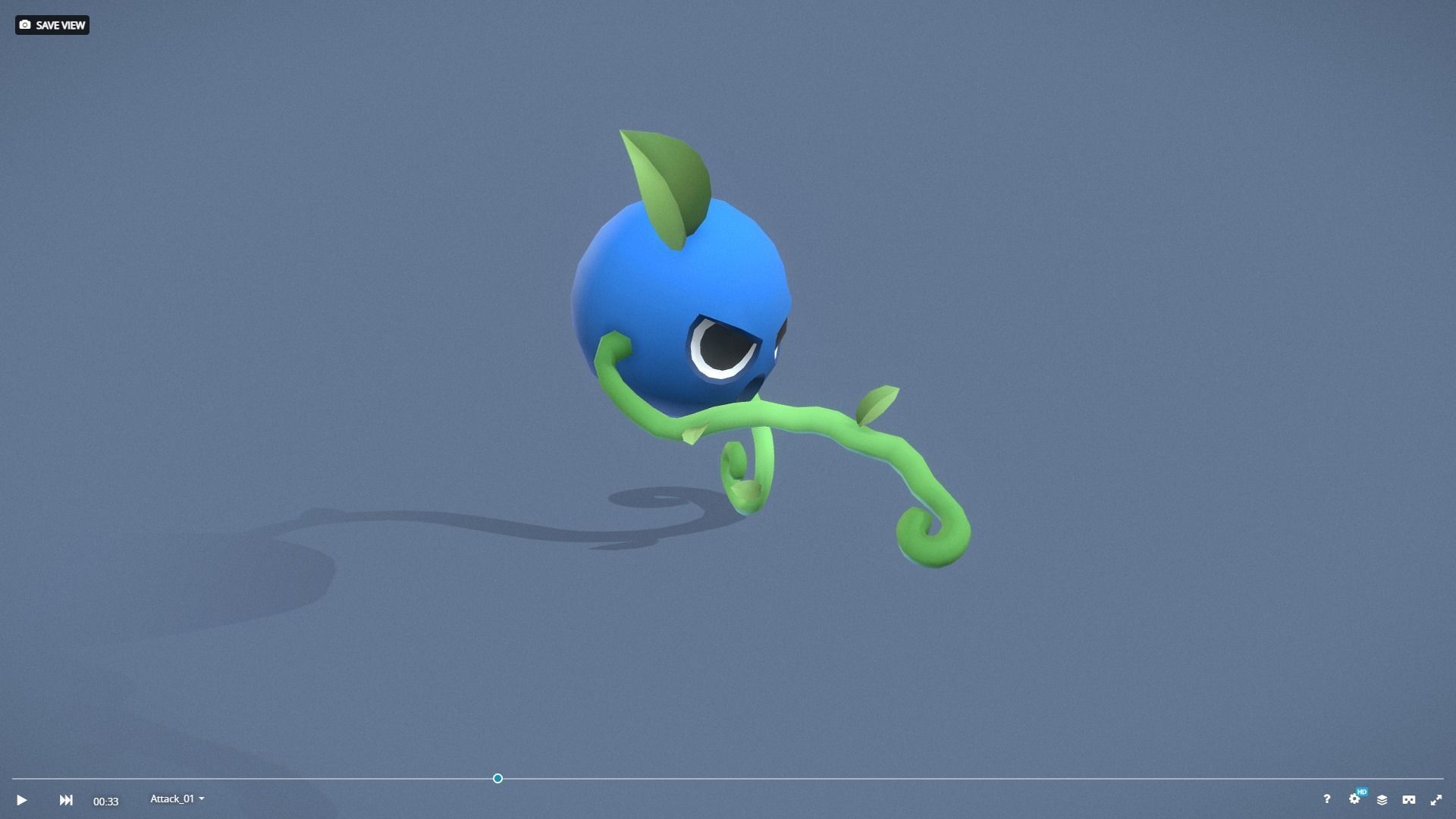 3D model Cartoon Characters - Small Blueberry Warrior VR / AR / low ...