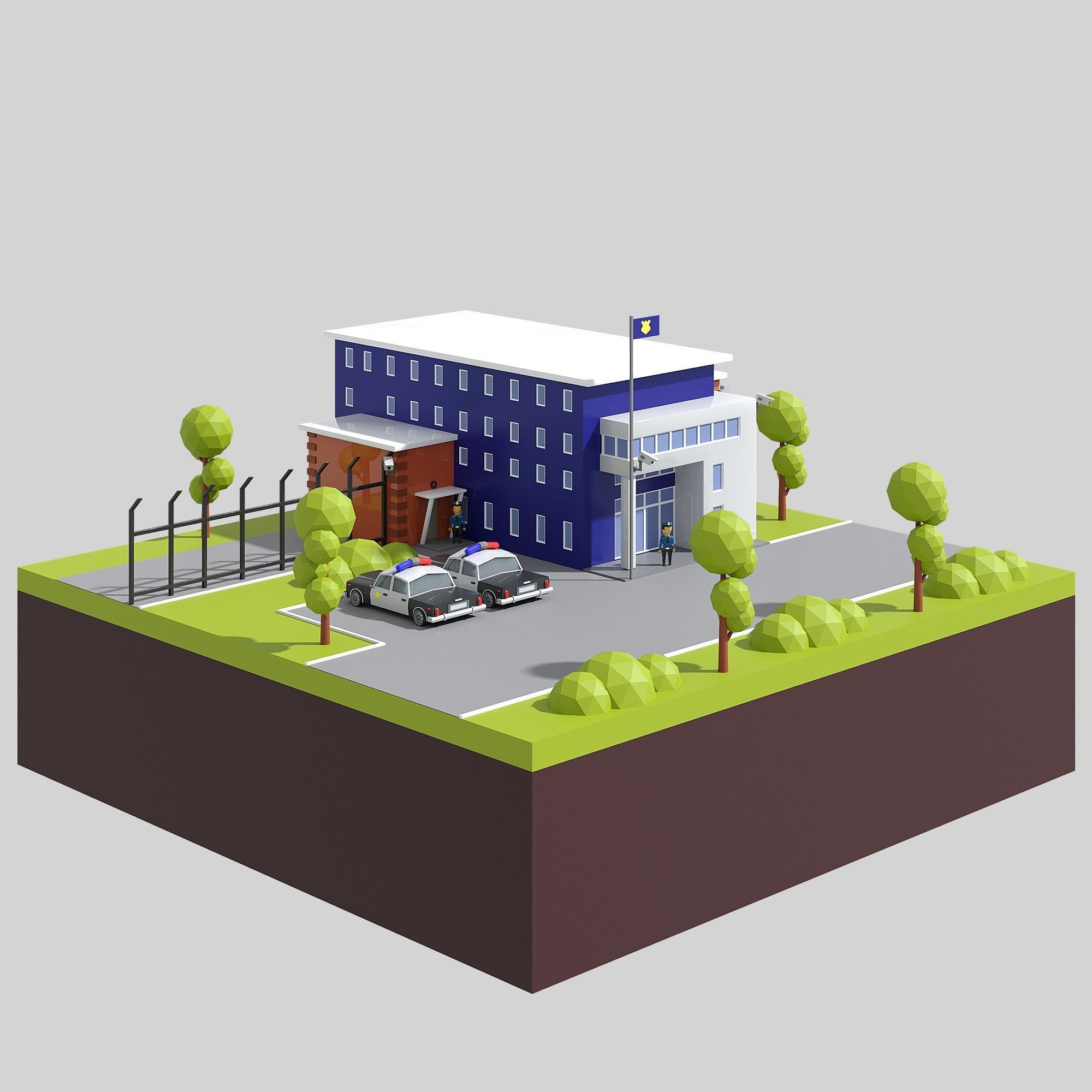 3D model Police station 3D low poly model VR / AR / low-poly | CGTrader