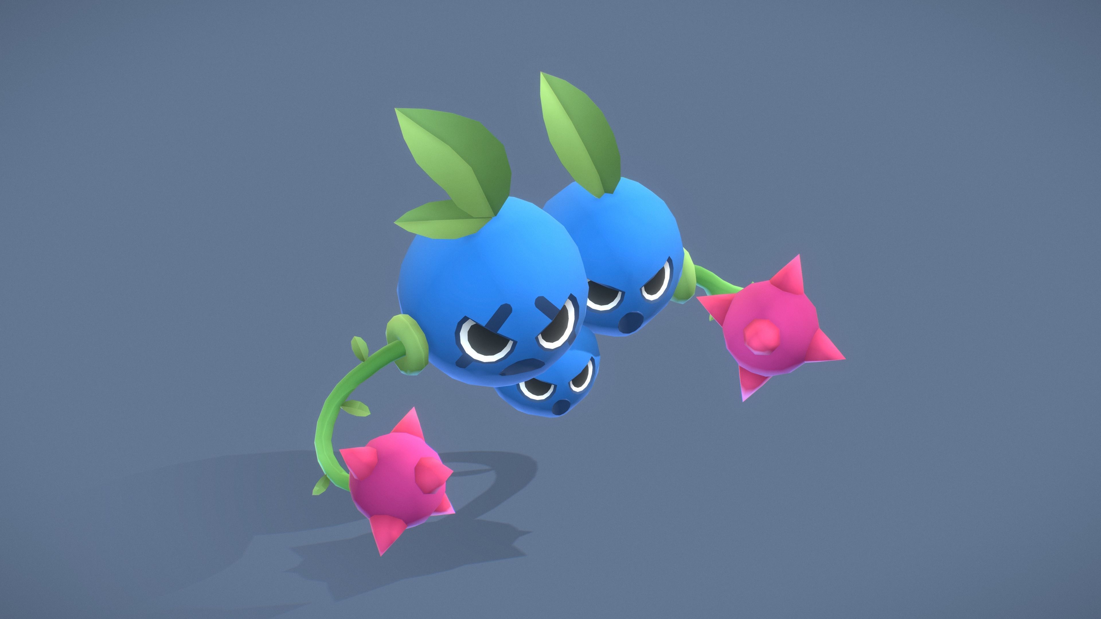 3D model Cartoon Characters - Big Blueberry Warrior VR / AR / low-poly ...