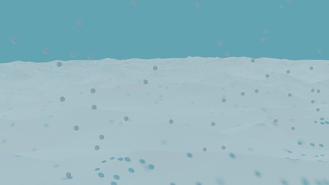 Snowing snowy landscape with snow falling from sky free 3D model ...