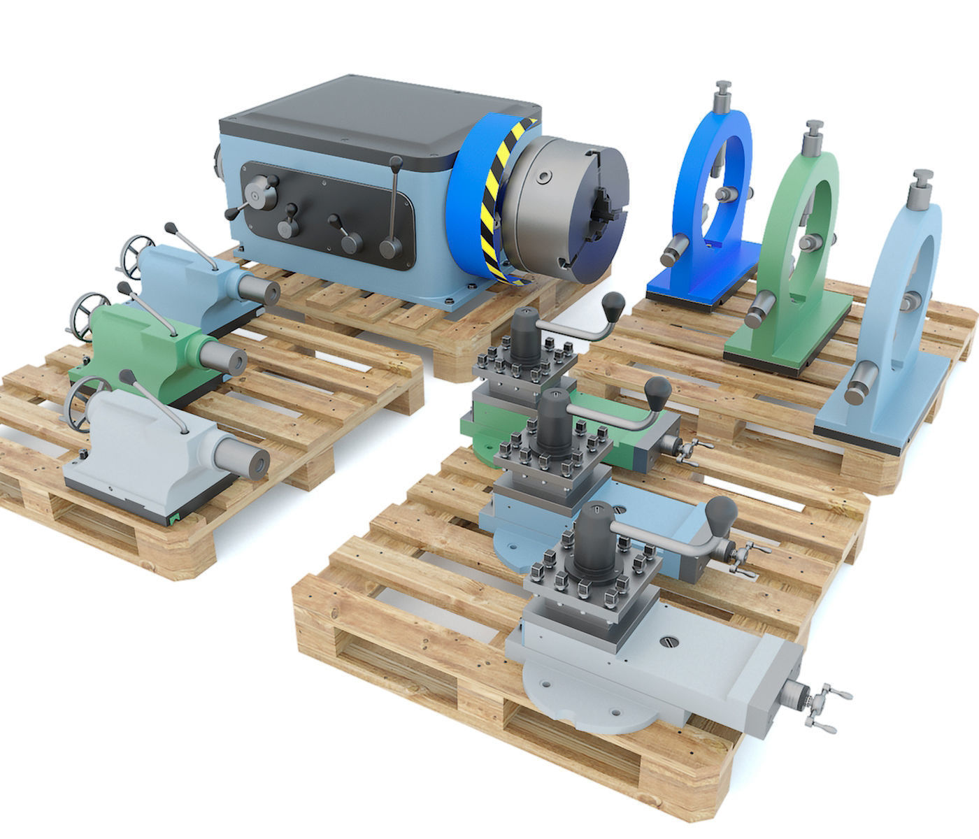 Spare parts of industrial machine tools - Collection 2 3D model | CGTrader